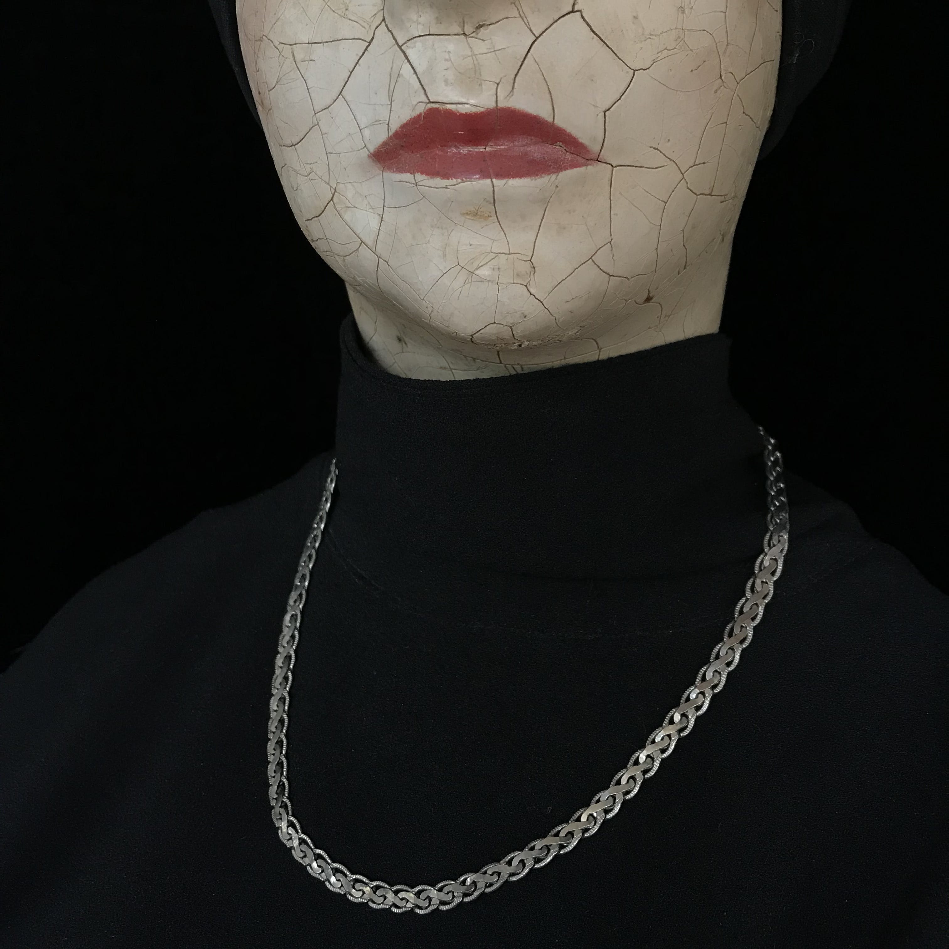 Vintage 60s Sterling Silver Flat Chain Necklace Weird Chain | Shop ...