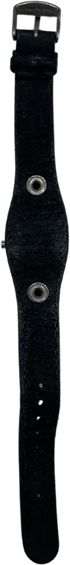 Vintage 90s Black Leather Watch By Fossil | Shop THRILLING