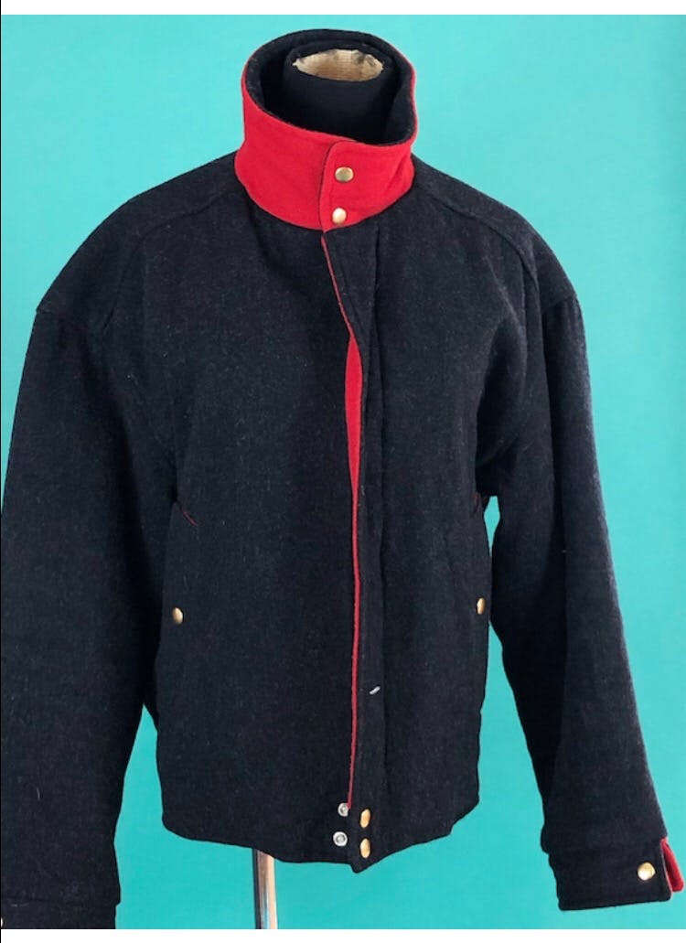 Vintage Peppered Gray Black Wool Batwing Bomber Jacket | Shop THRILLING