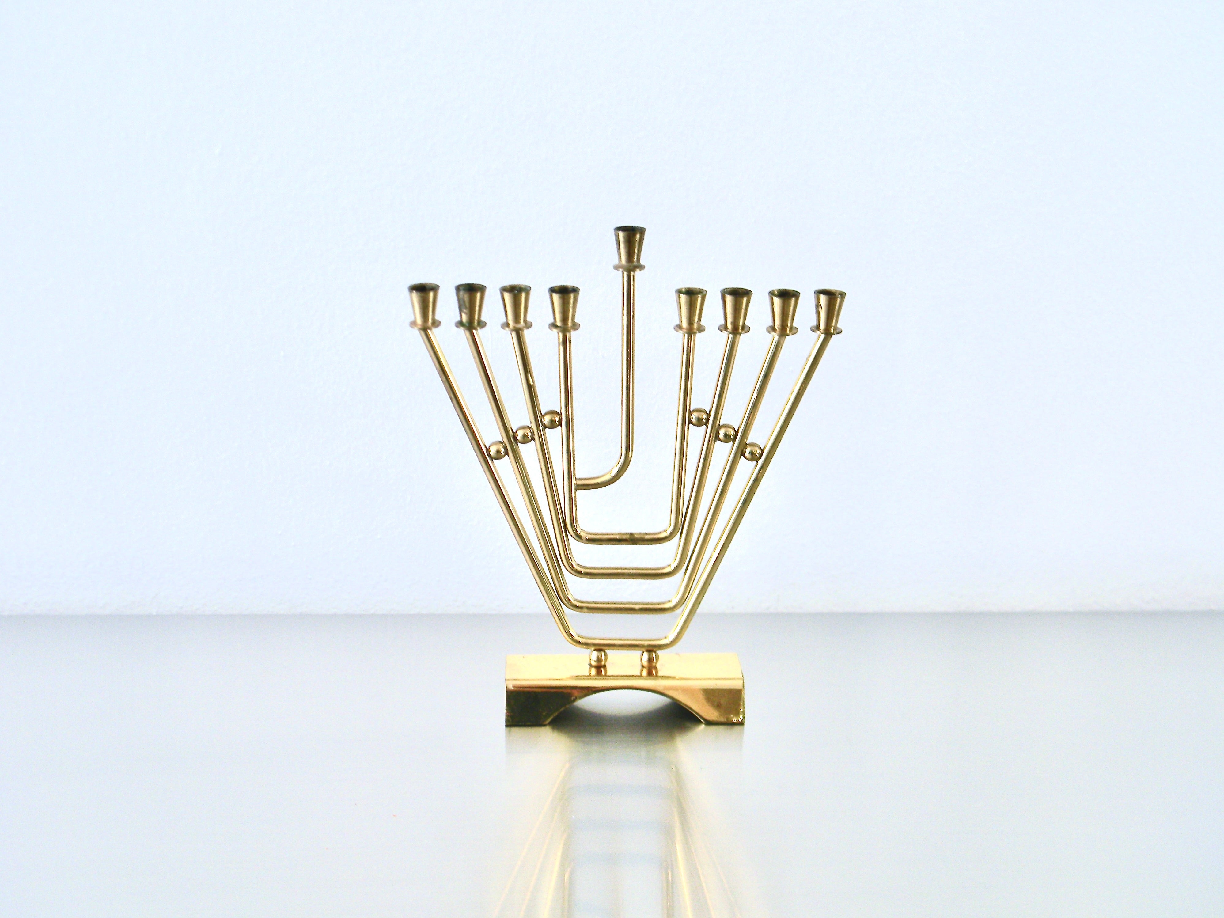 70s Vintage Modernist Brass Menorah | Shop THRILLING