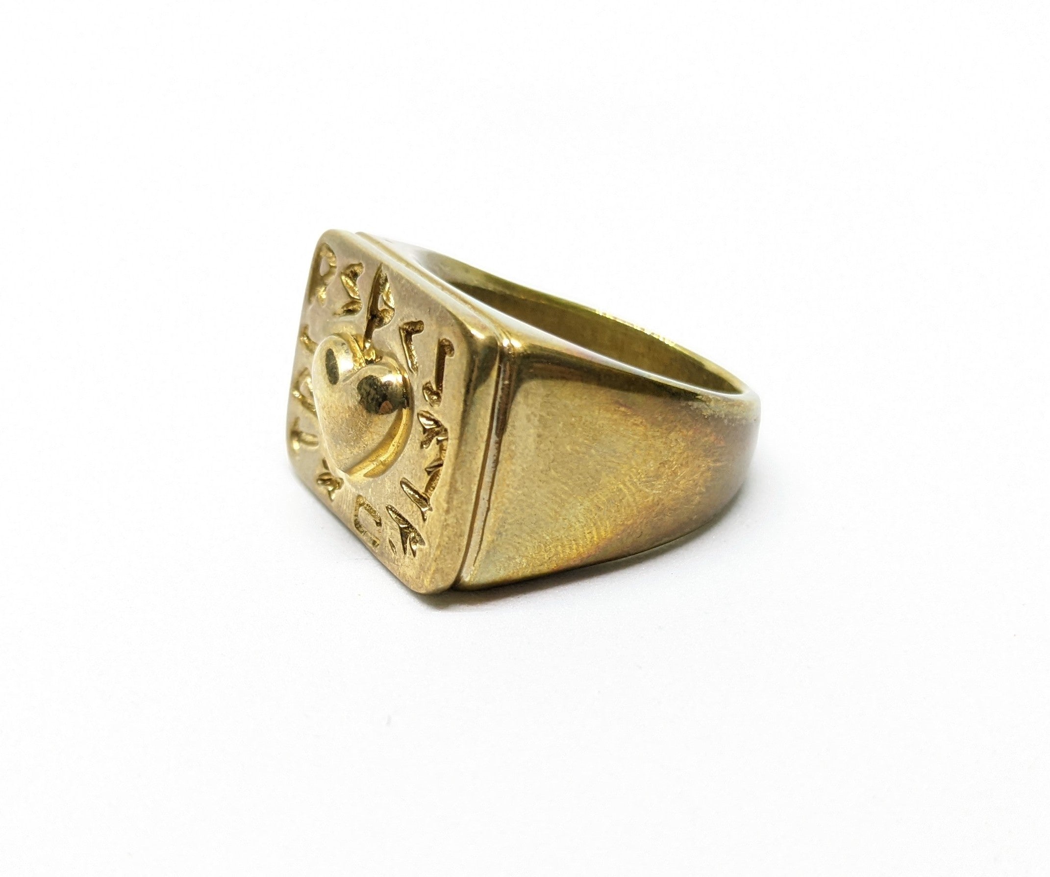 90s Vintage Heavy Brass Respect Heart Ring By Robert Lee Morris | Shop ...