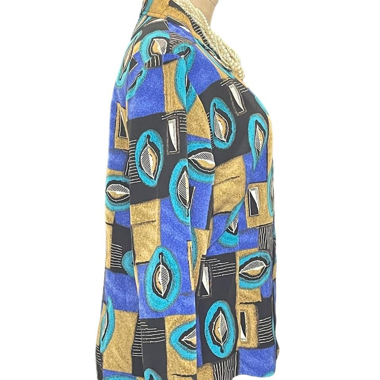 Vintage Multi-colored Lightweight Zip Up Jacket By Kensington Square ...
