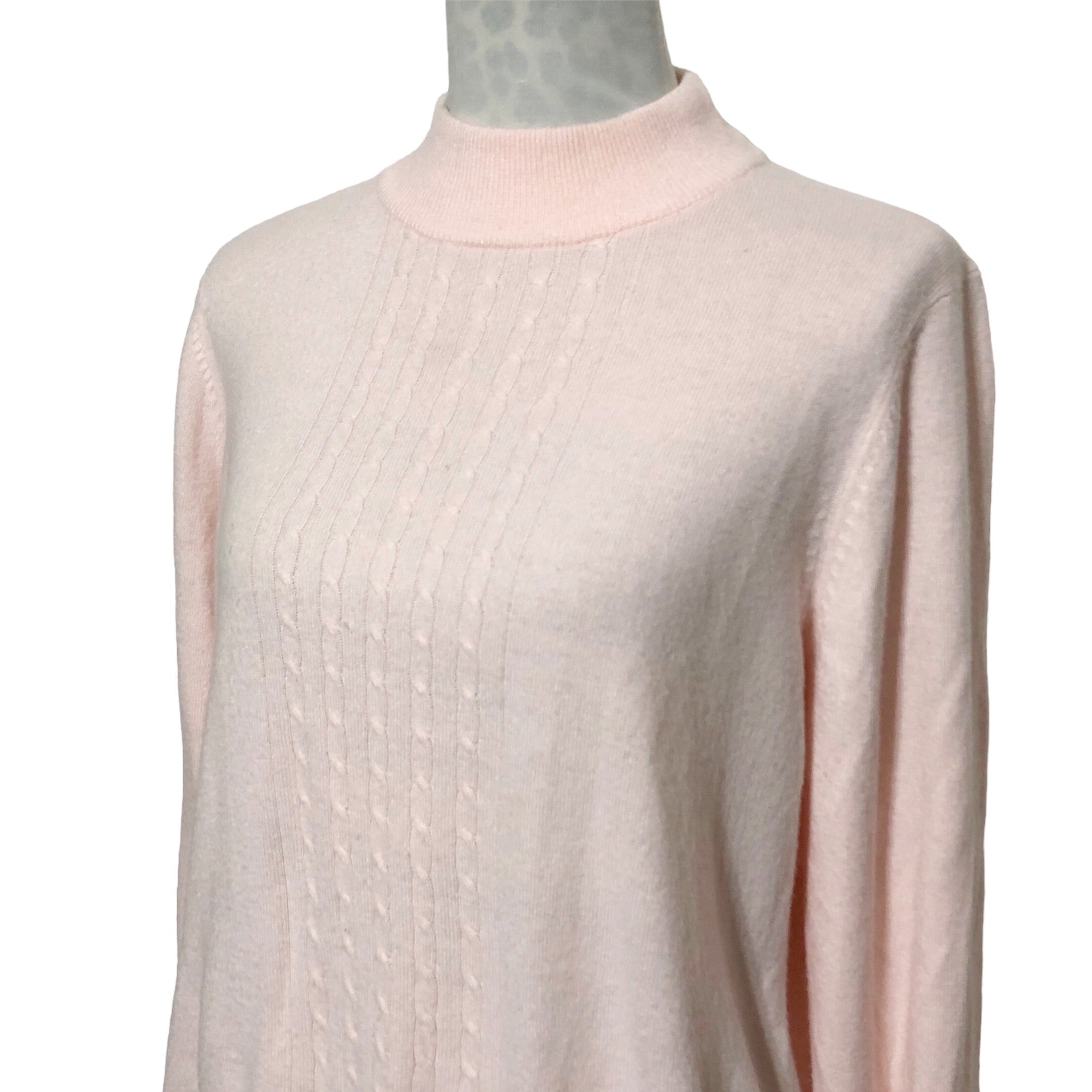 Vintage 80s Cable Knit Soft Mockneck Sweater By Allison Daley Petite ...