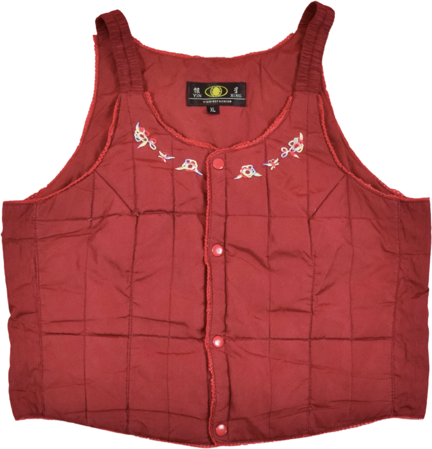 Vintage 90’s Maroon Red Ski Vest Crop Top by Yin Xing Fashion | Shop ...