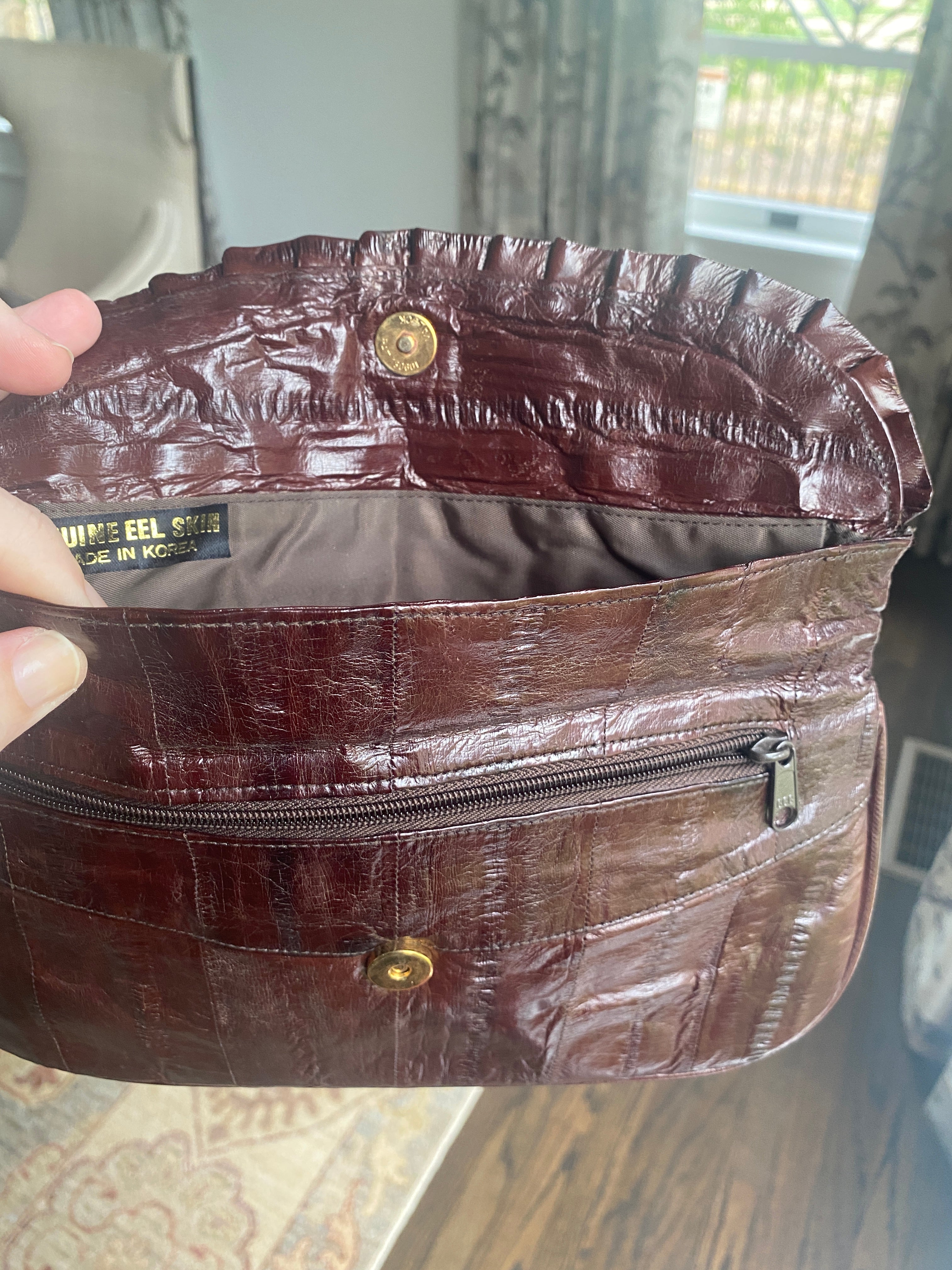 70s/80s Vintage Genuine Eel Skin Clutch Purse Handbag | Shop THRILLING