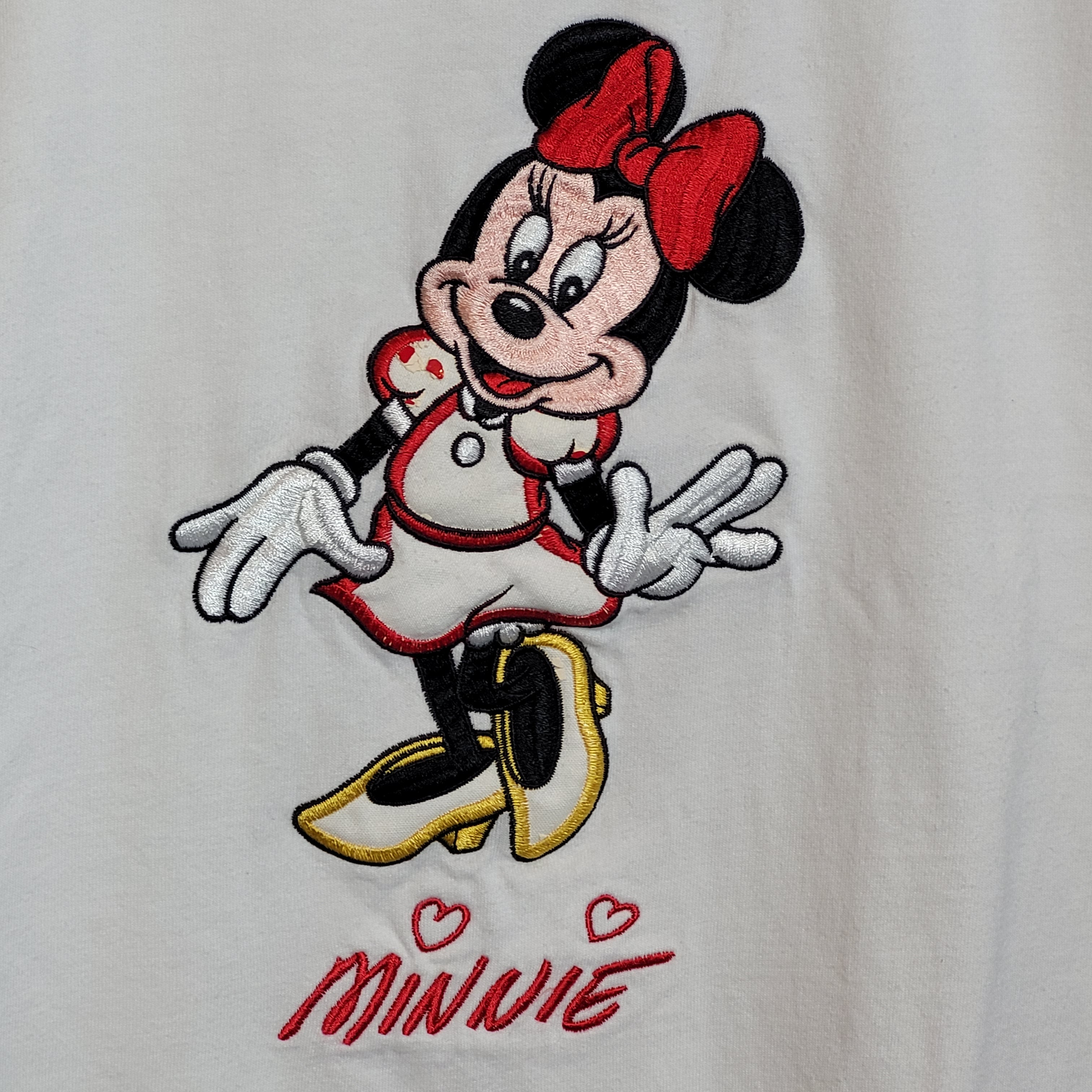 Vintage 90s Minnie Mouse T-shirt Embroidered Mickey Inc Xl By Mickey ...