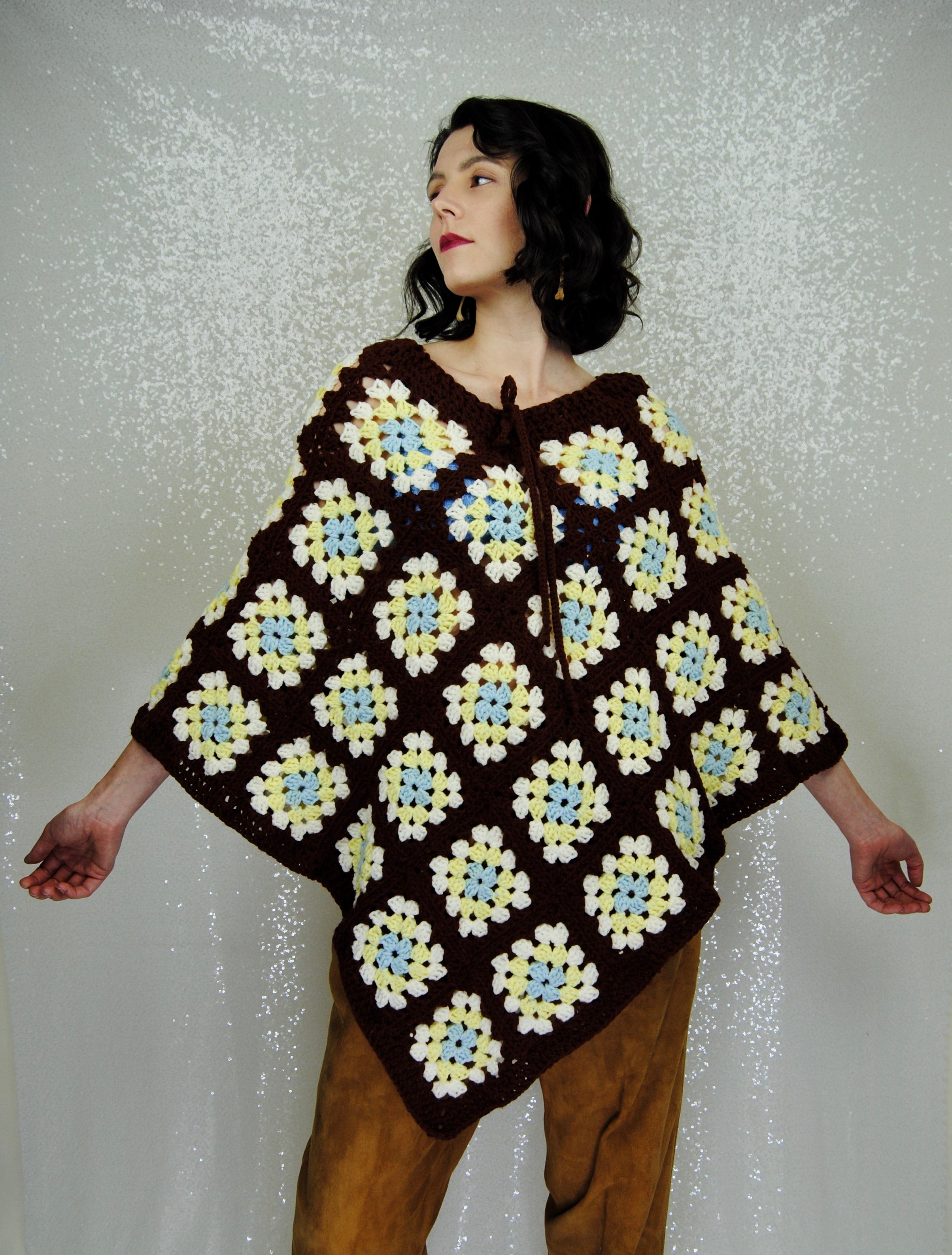 Vintage 70s Hand Knit Poncho - Open Size | Shop THRILLING