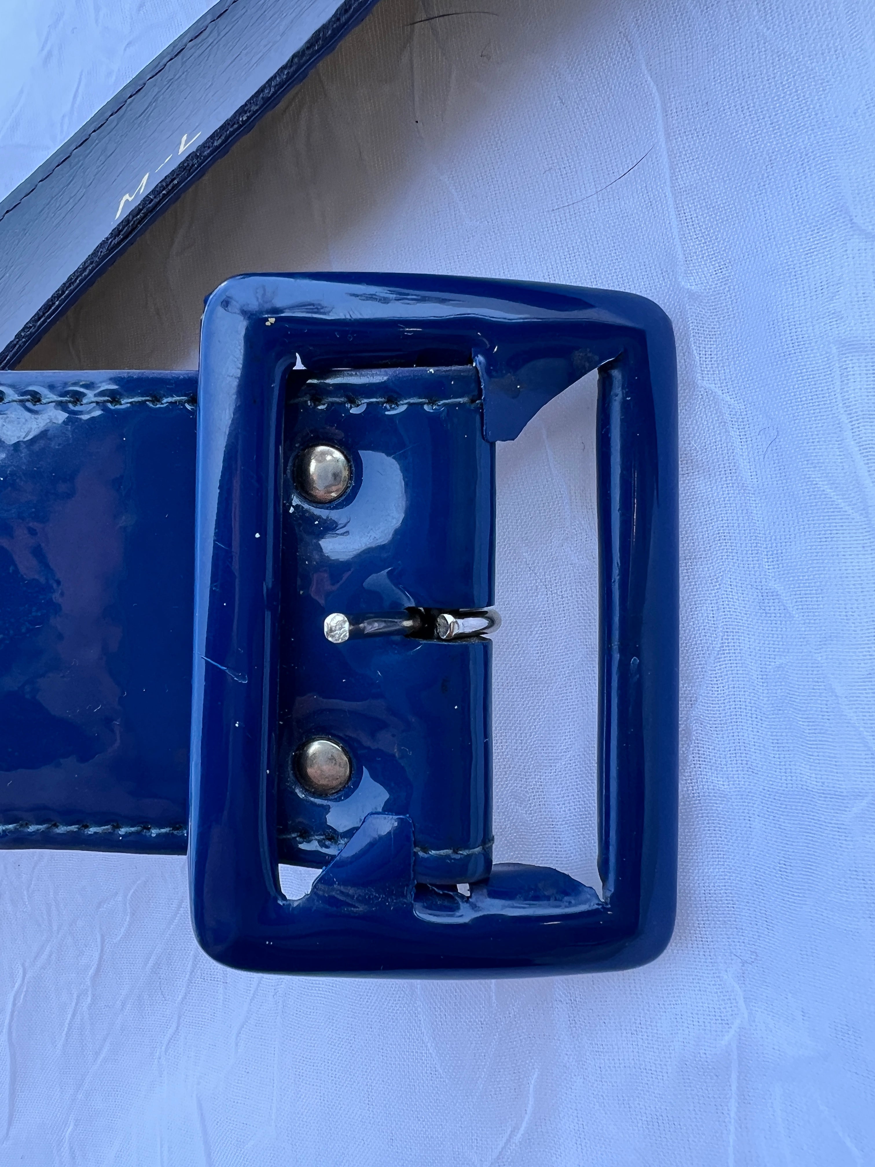 Vintage 80s Patent Cobalt Blue Wide Belt | Shop THRILLING