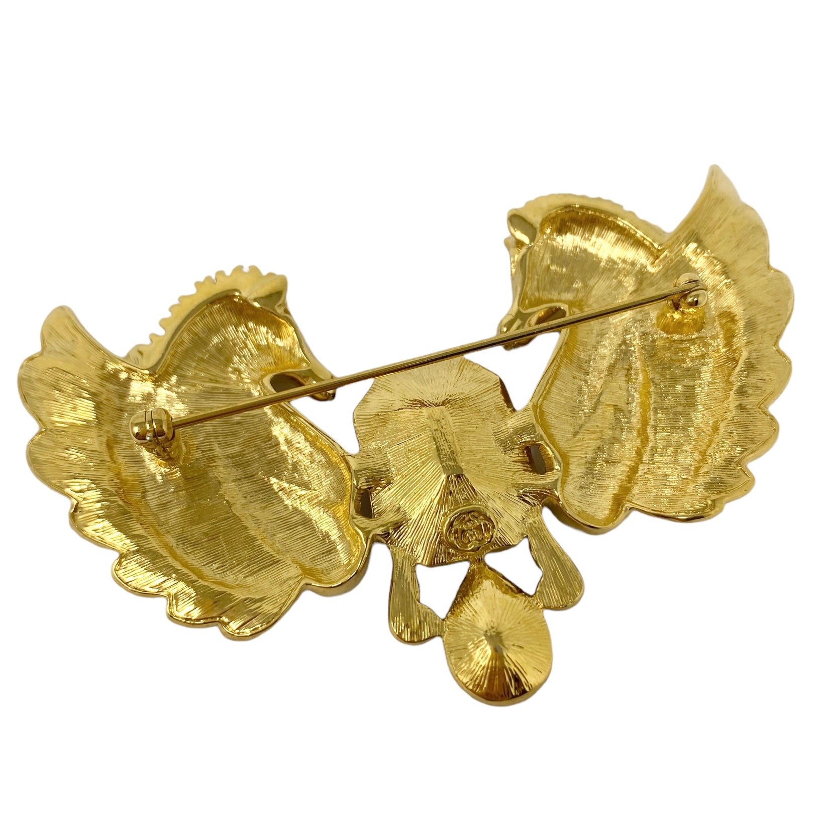 Vintage 80s Gold And Crystal Pegasus Pin By Crystalline | Shop THRILLING