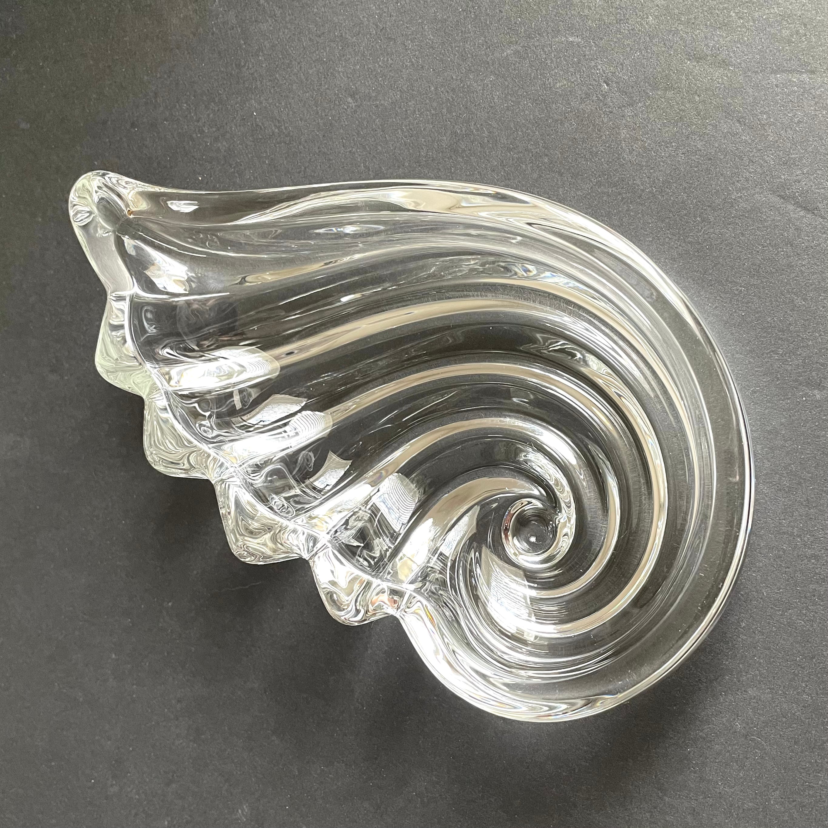 Vintage 80s/90s Nautilus Shell Shaped Crystal Catchall Dish Beachy By ...