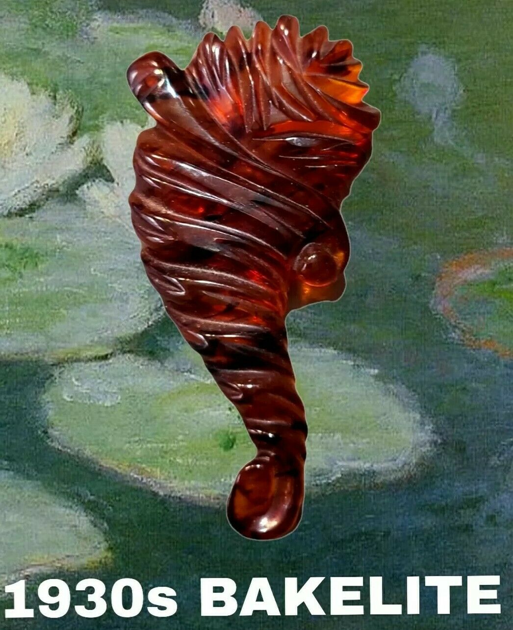 Vintage 30s Rare Bakelite Cornucopia Dress Or Fur Pin Clip By ...