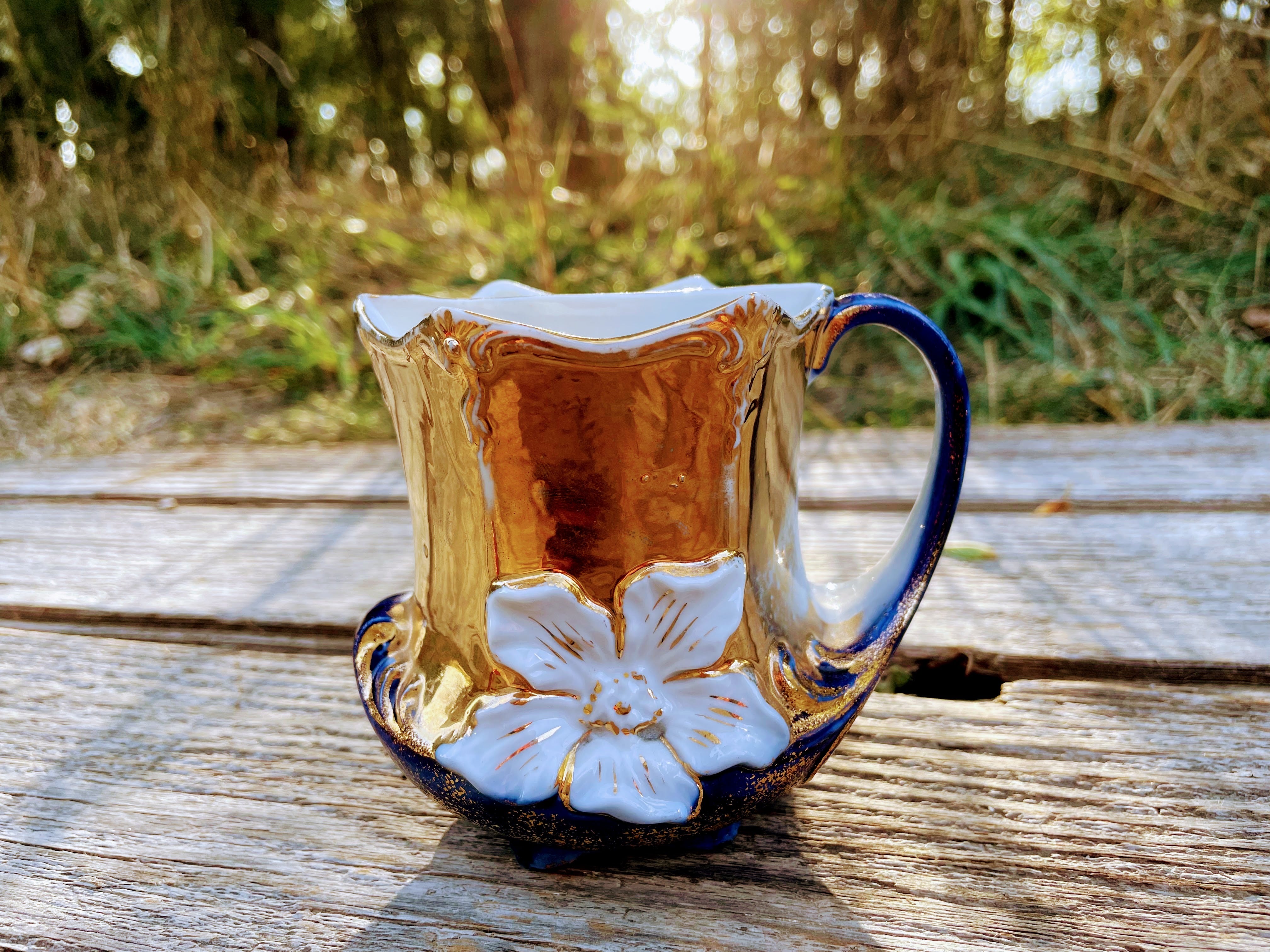 Vintage 10s Antique German Shaving Scuttle Mug Gold Porcelain | Shop ...