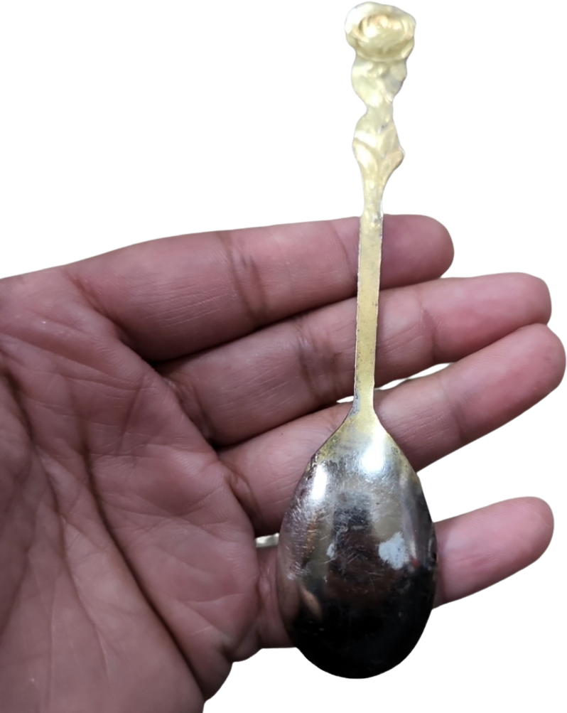 80s Vintage Gold Toned Rose Handle Spoon | Shop THRILLING