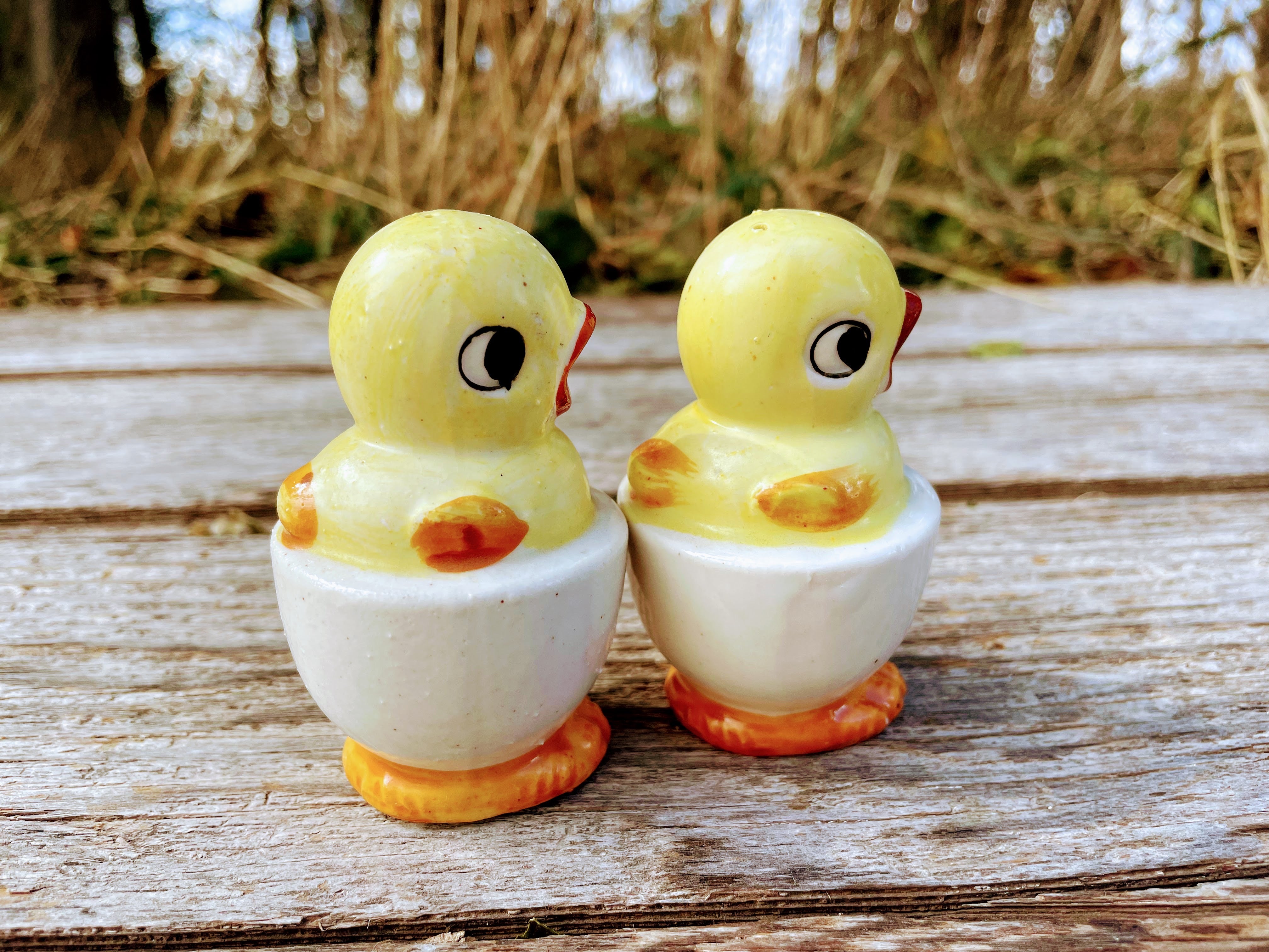 50s Vintage Salt And Pepper Shakers Chicks In An Egg | Shop THRILLING