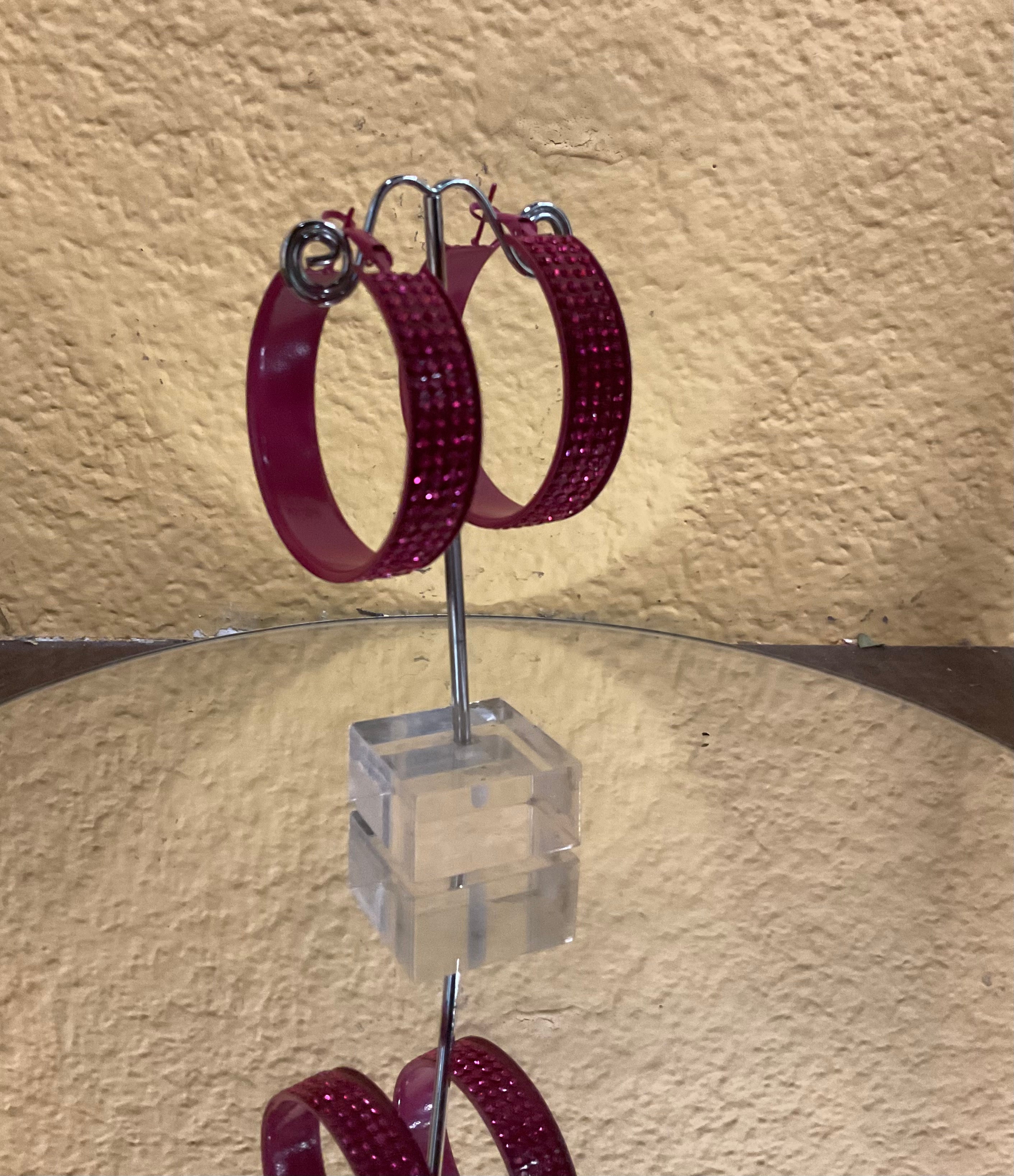 Vintage Hot Pink Sparkle Hoop | Shop THRILLING