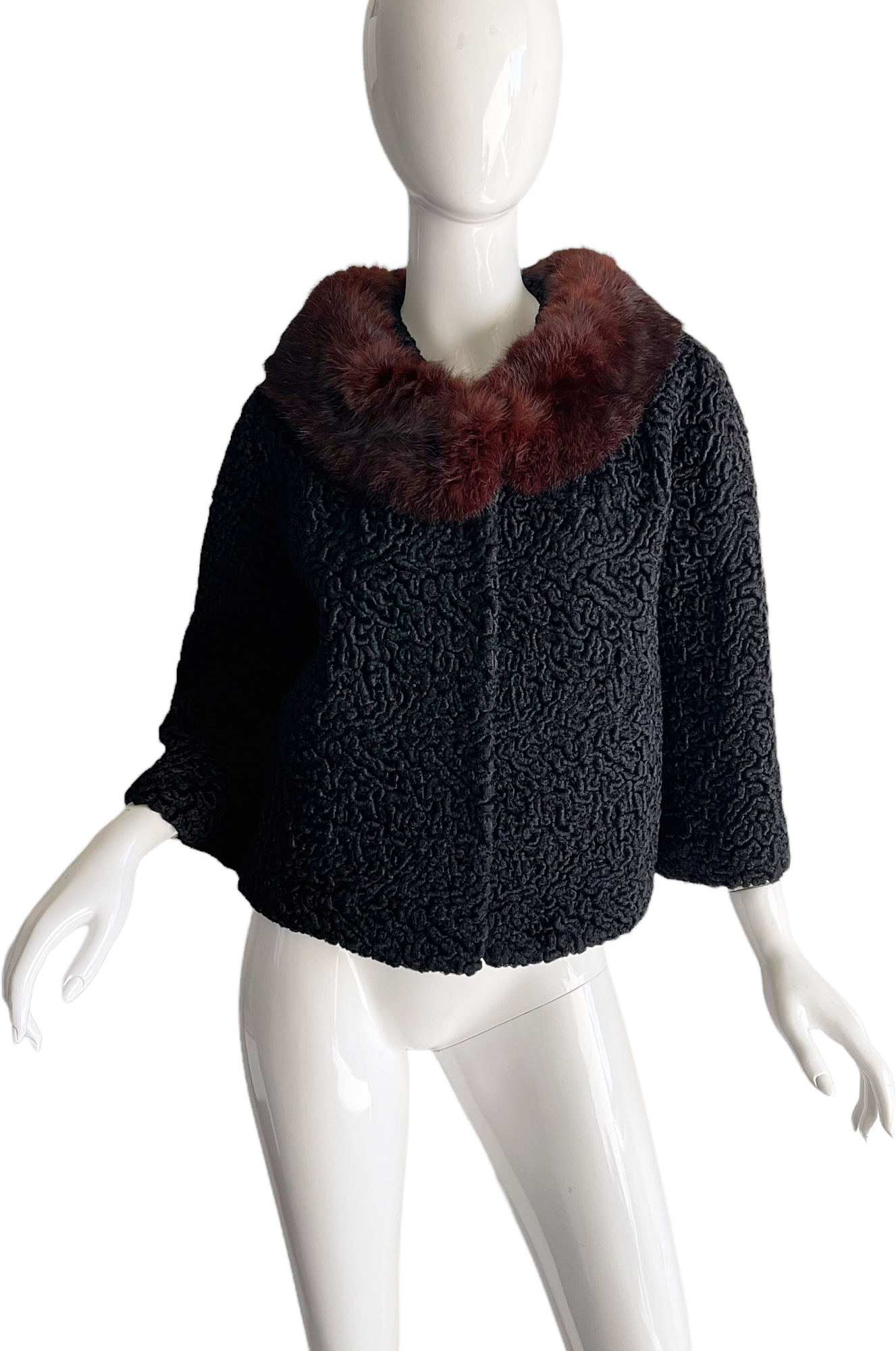 Vintage 50s Mid Century Mod Fur Bolero Jacket Cape | Shop THRILLING