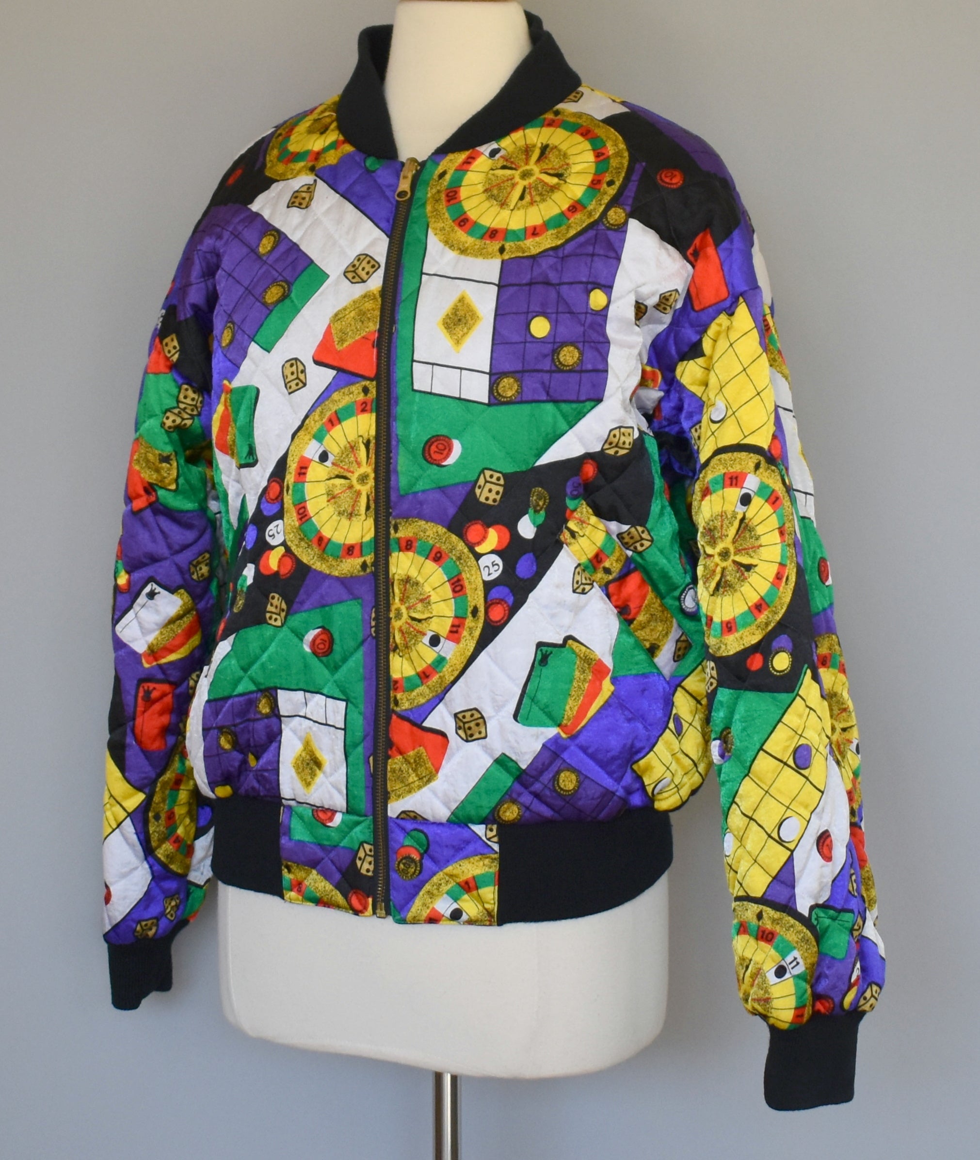Vintage 90s Reversible Colorblock Bomber Jacket By Mulberry Street ...