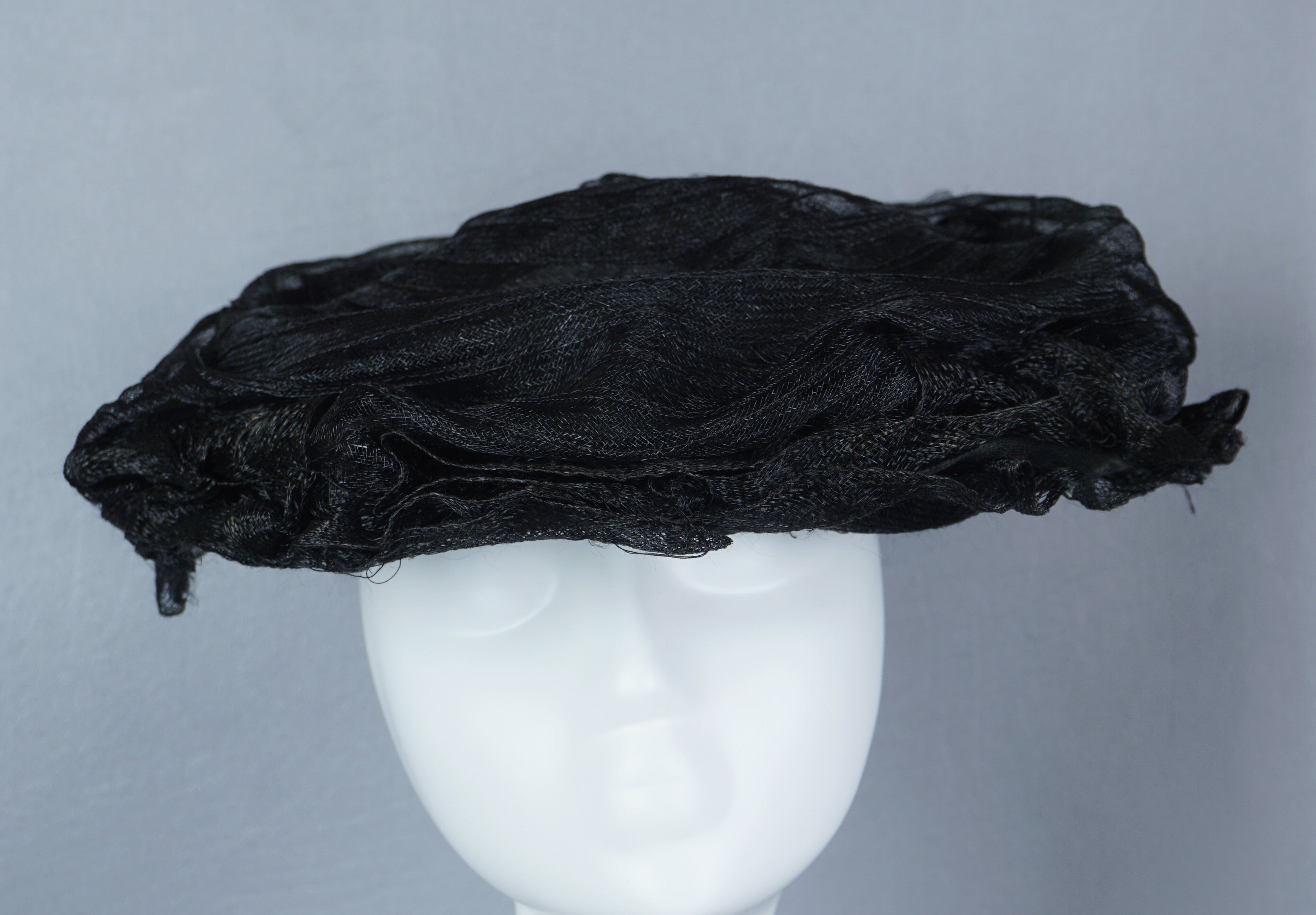 Vintage Edwardian Era Black Stiff Net Hat | Shop THRILLING