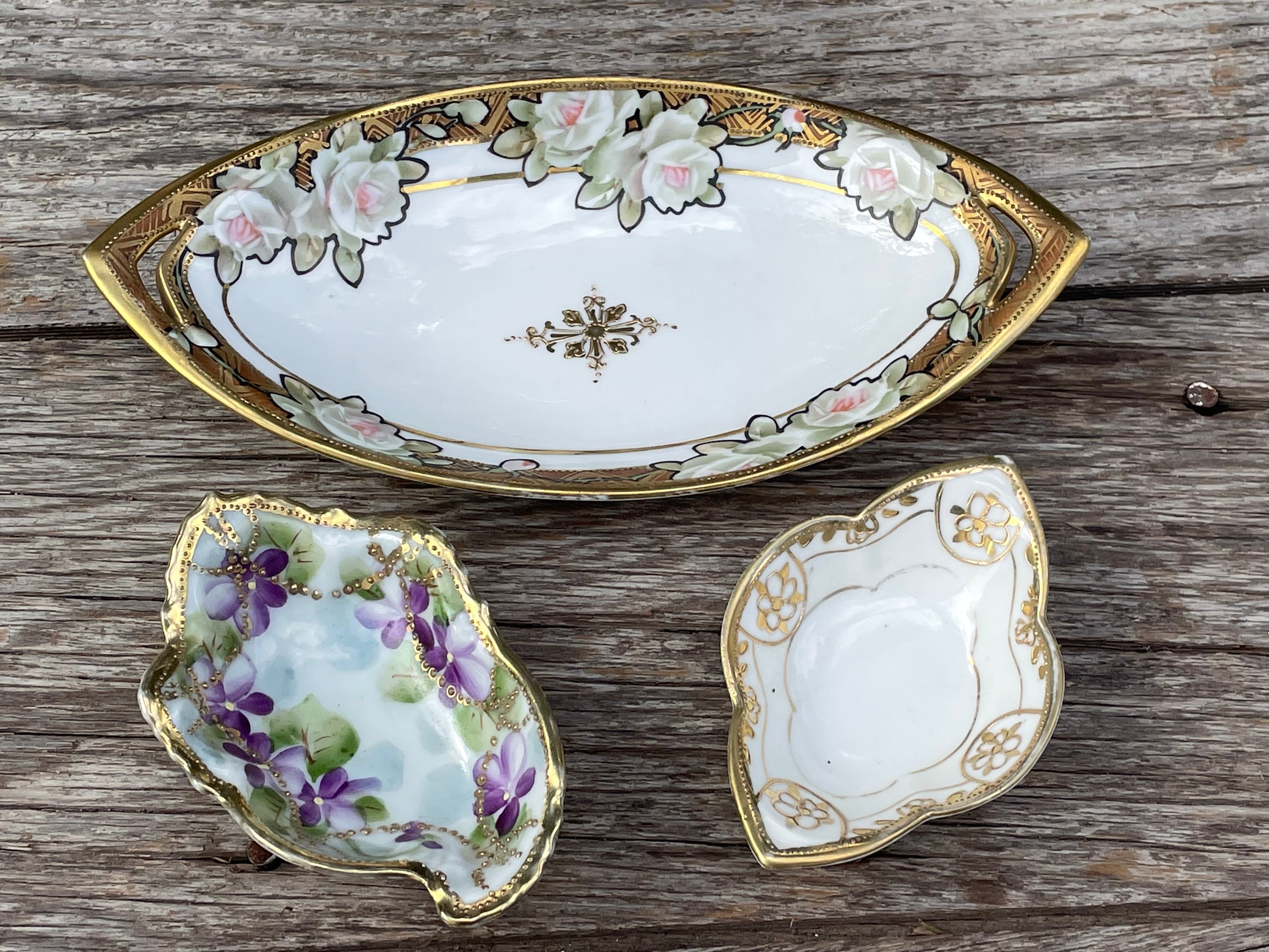Vintage 30s Hand Painted Nippon Small Dishes Butter Pats Sauce By ...
