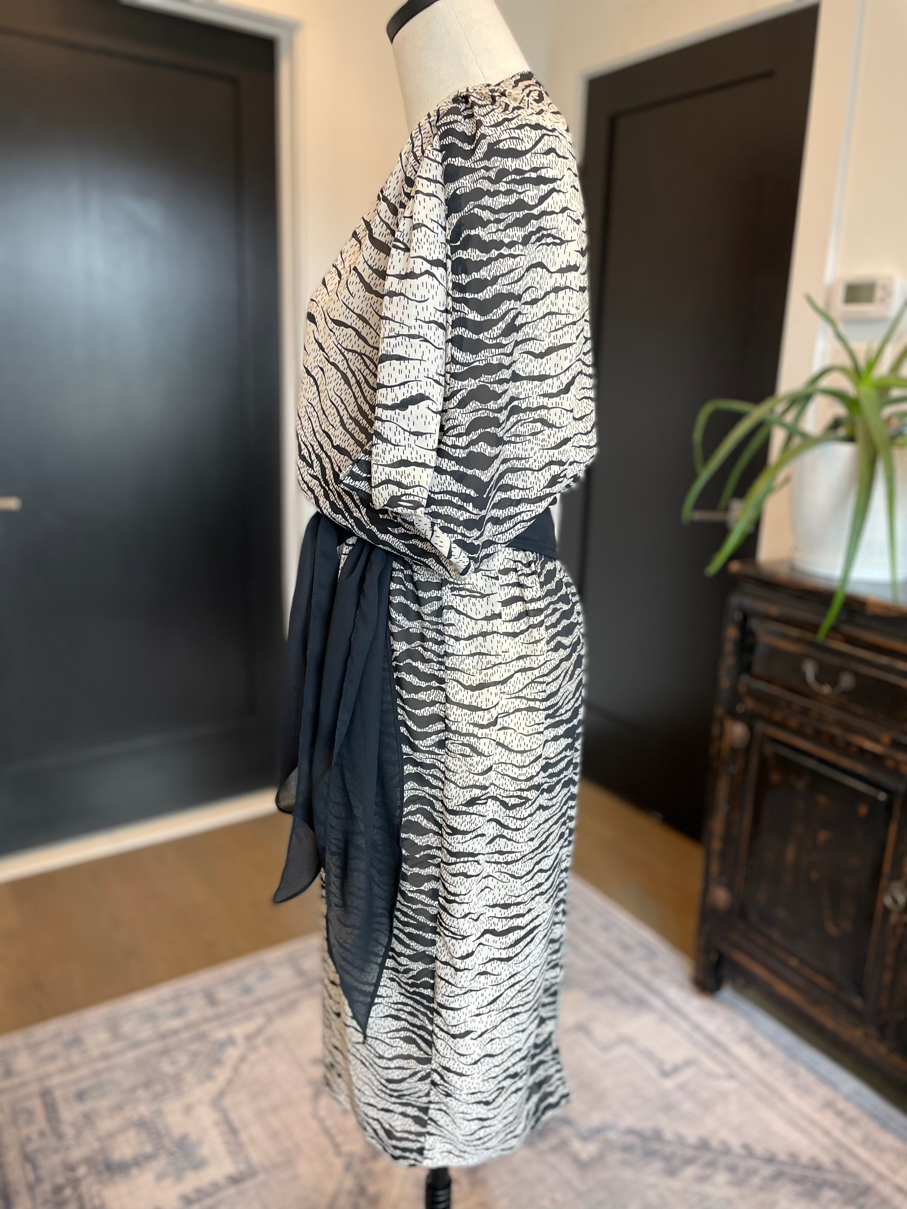 Vintage Zebra Print Midi Dress By Scarlett | Shop THRILLING