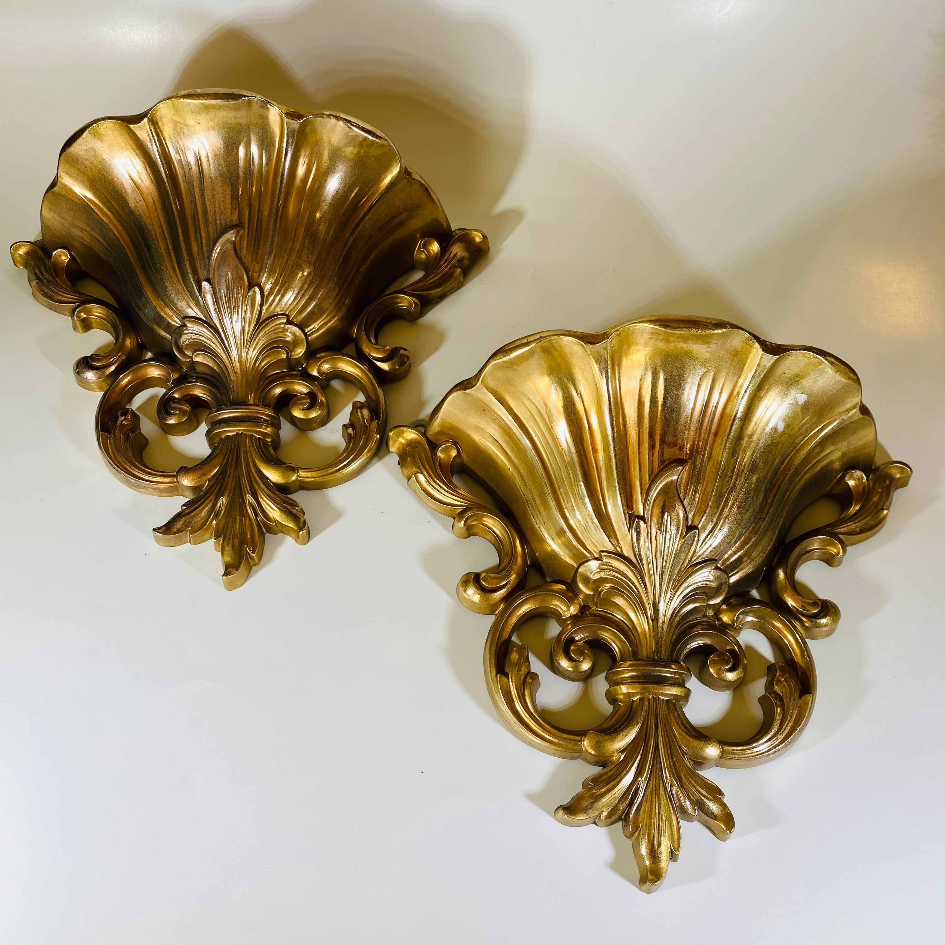 Vintage 60s/70s 1962 Syroco #4446 Gold Wall Pocket Planters- Set 2 By ...