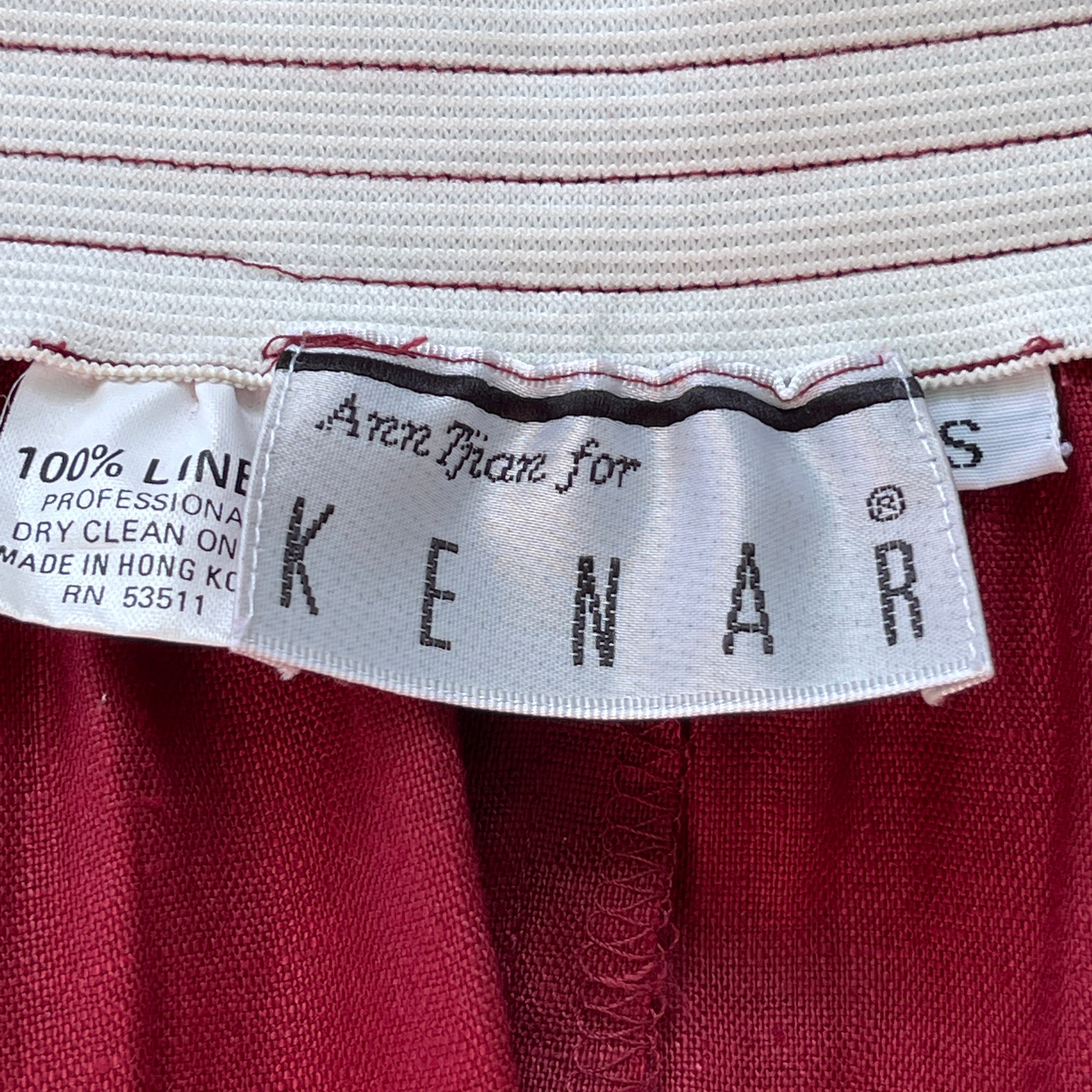 Vintage 90s Linen Midi Skirt Dark Red Wrap Style Pockets By Kenar ...