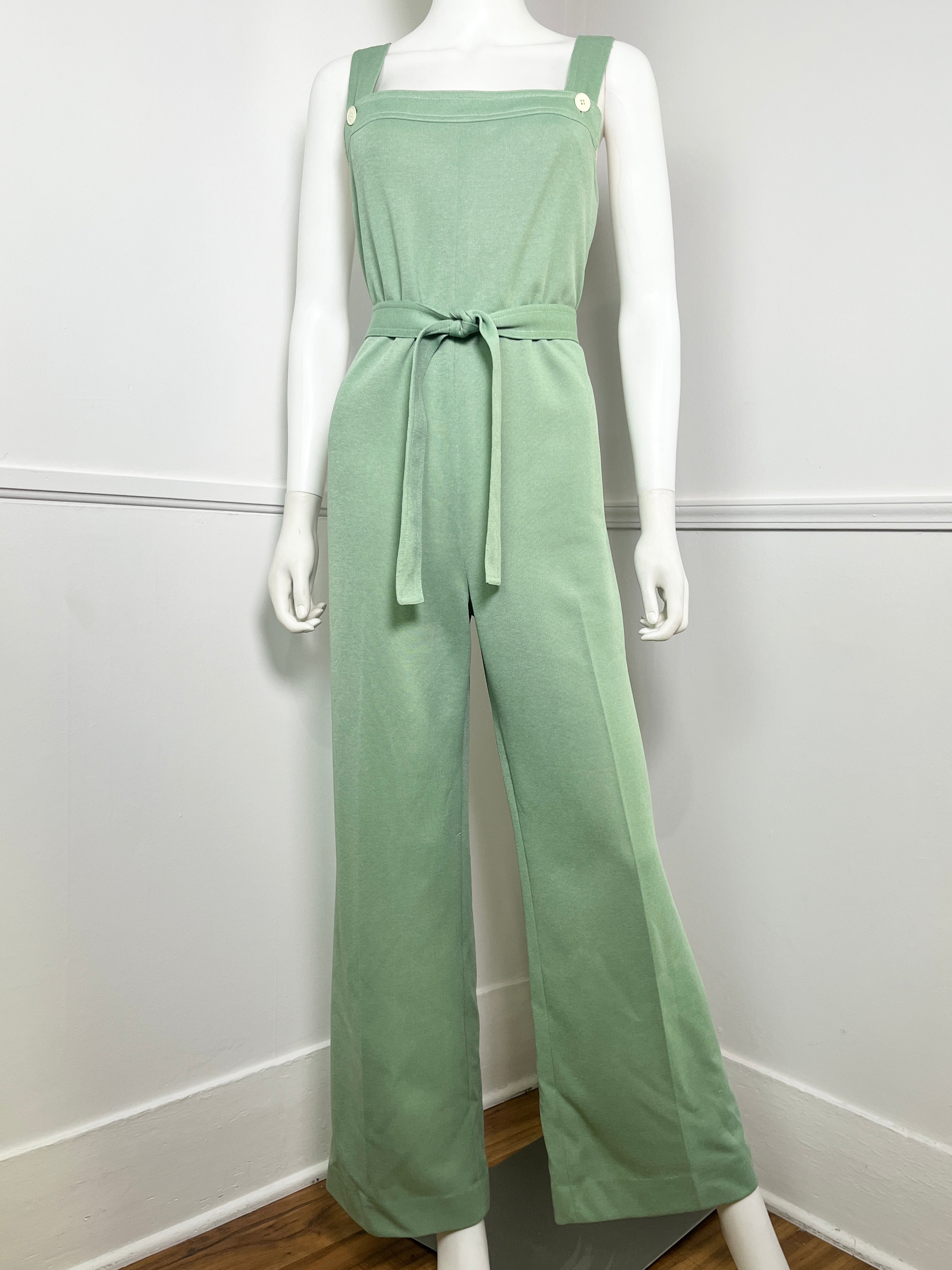 Vintage 70s Mint Green Overalls Jumpsuit | Shop THRILLING