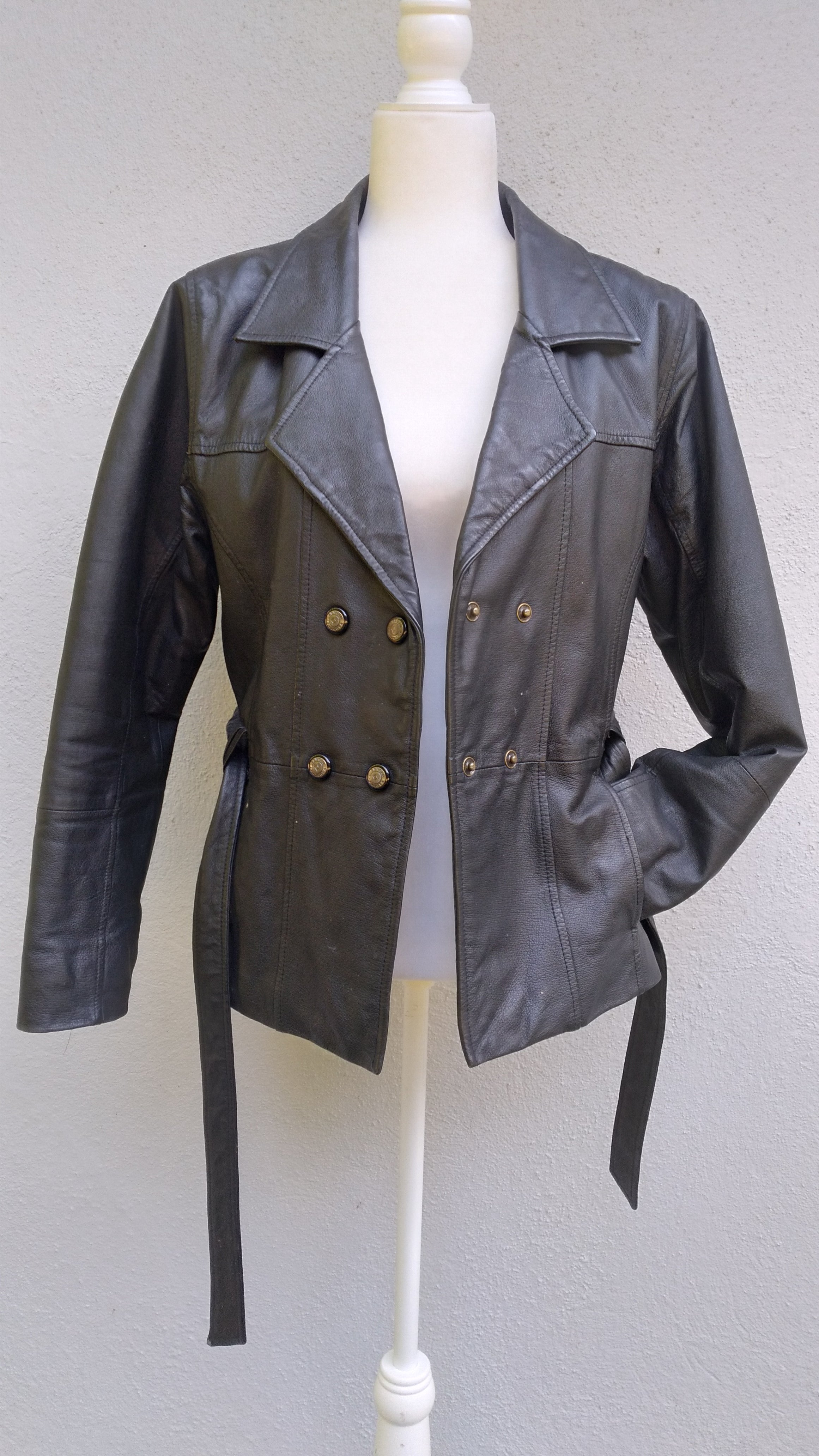 Vintage 80s/90s Leather Wrap Jacket By Sergio Varducci | Shop THRILLING