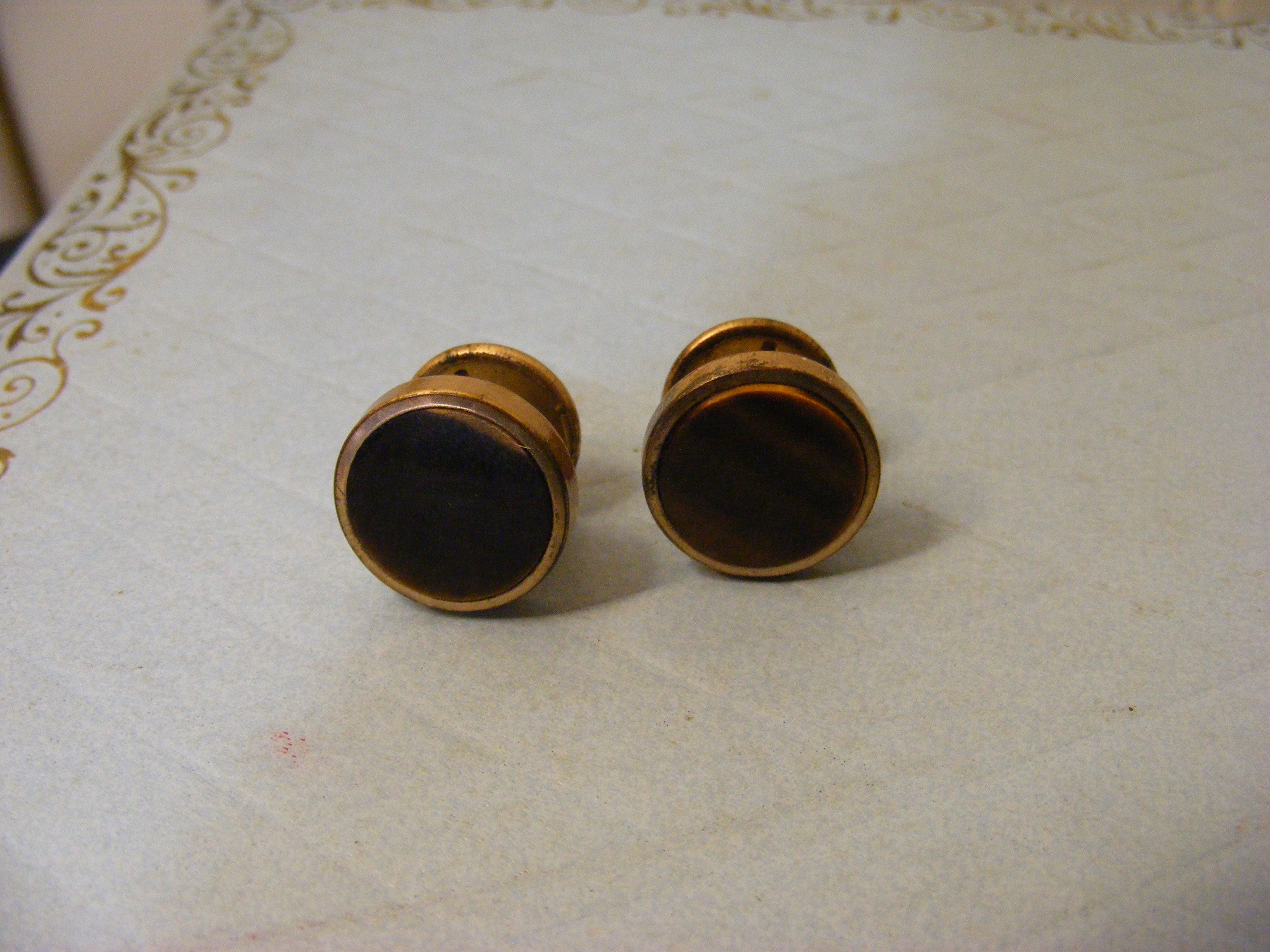 Vintage Victorian Cufflinks Tigereye Pat' 1883 Flip Back | Shop THRILLING