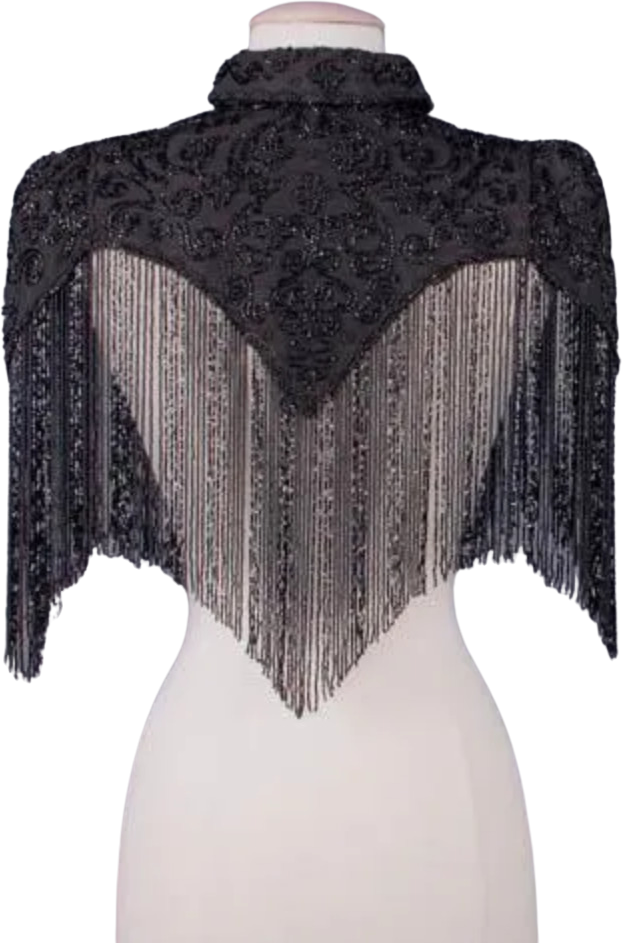 Vintage Edwardian/Victorian Fancy Mourning Capelet With Beadwork And ...
