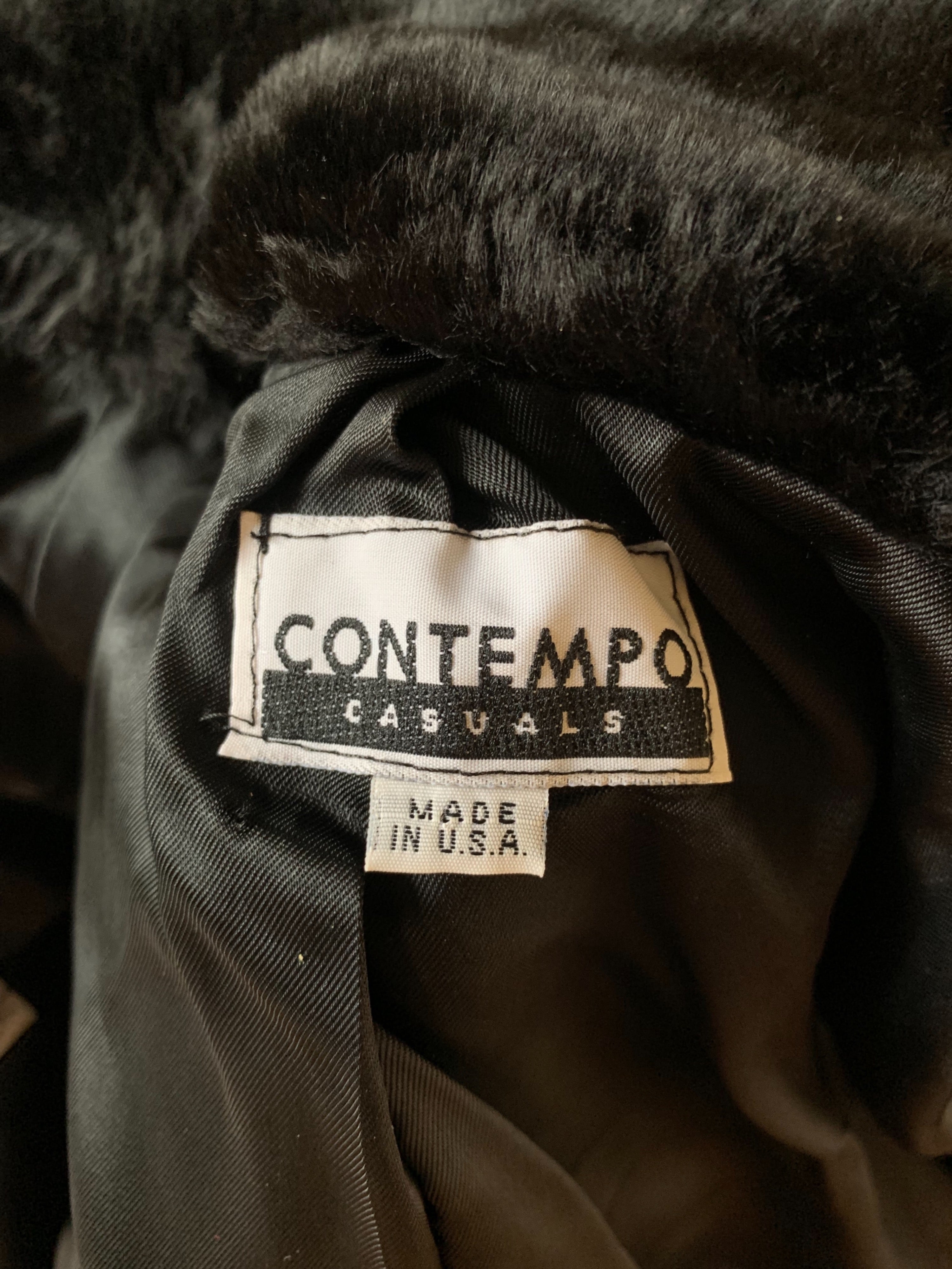 80’s Black Cropped Faux Fur Coat Bolero Vintage by Contempo Casuals ...