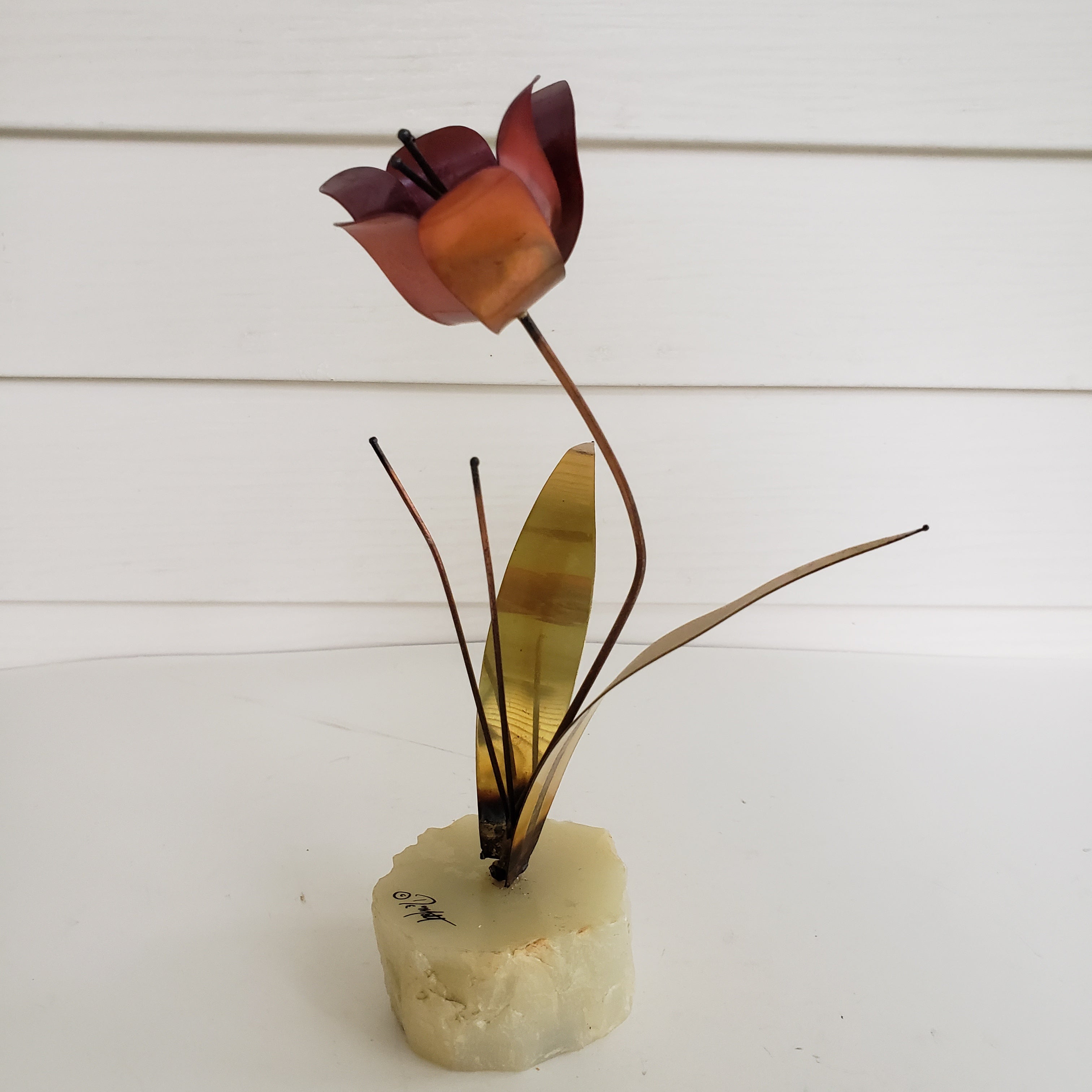 Vintage 60s/70s Artist Signed Demott Brass Flower Sculpture | Shop ...