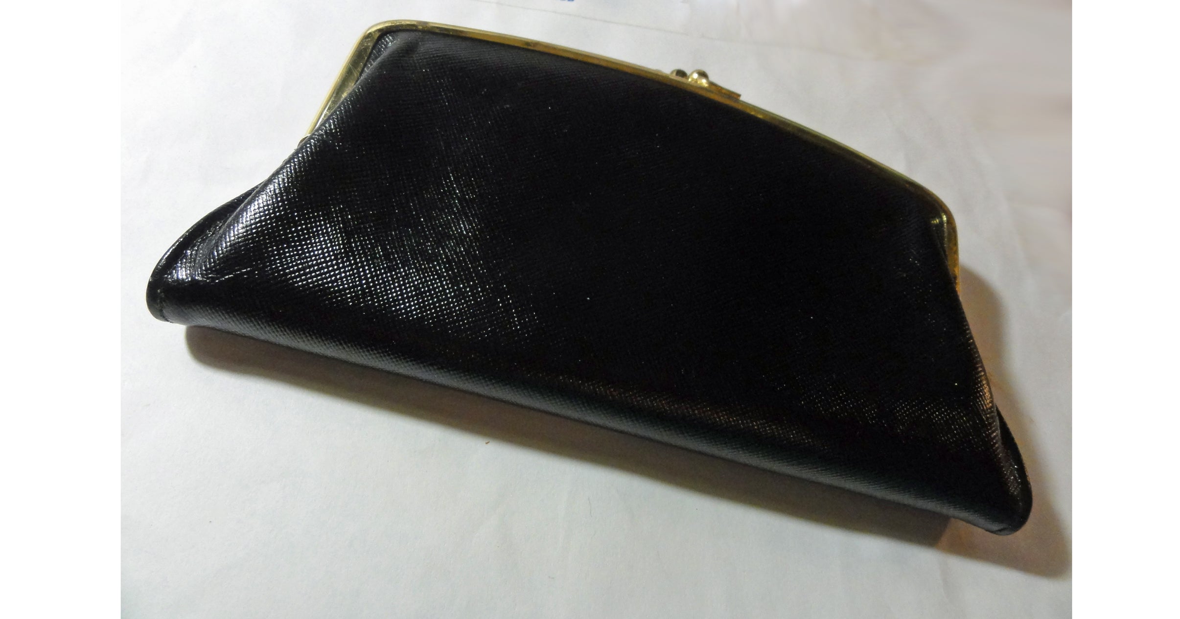 Vintage 80s Long Wallet For Checkbook Creditcard Black Leather By ...
