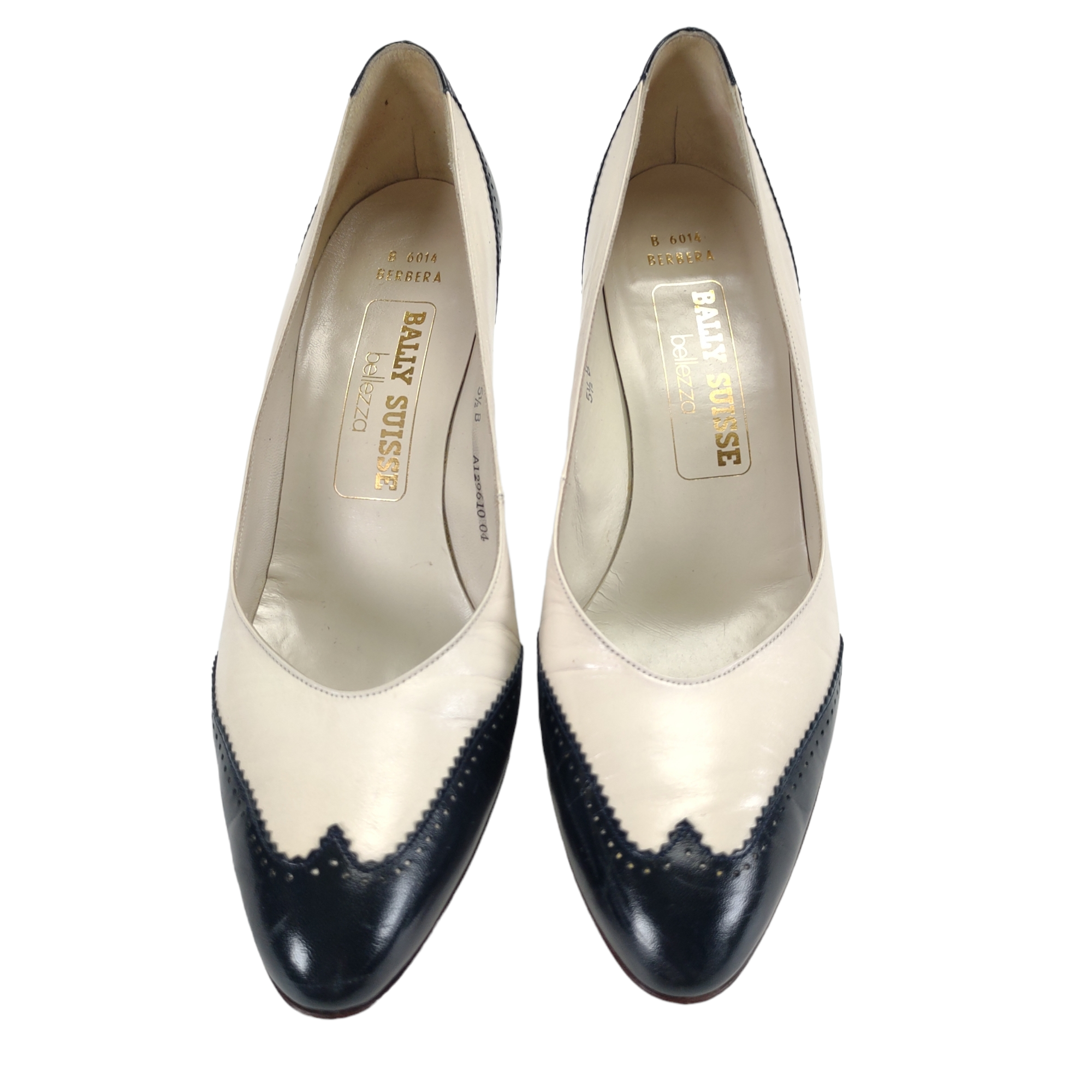 Vintage 80s Cream And Black Spectator Pumps Berbera By Bally | Shop ...