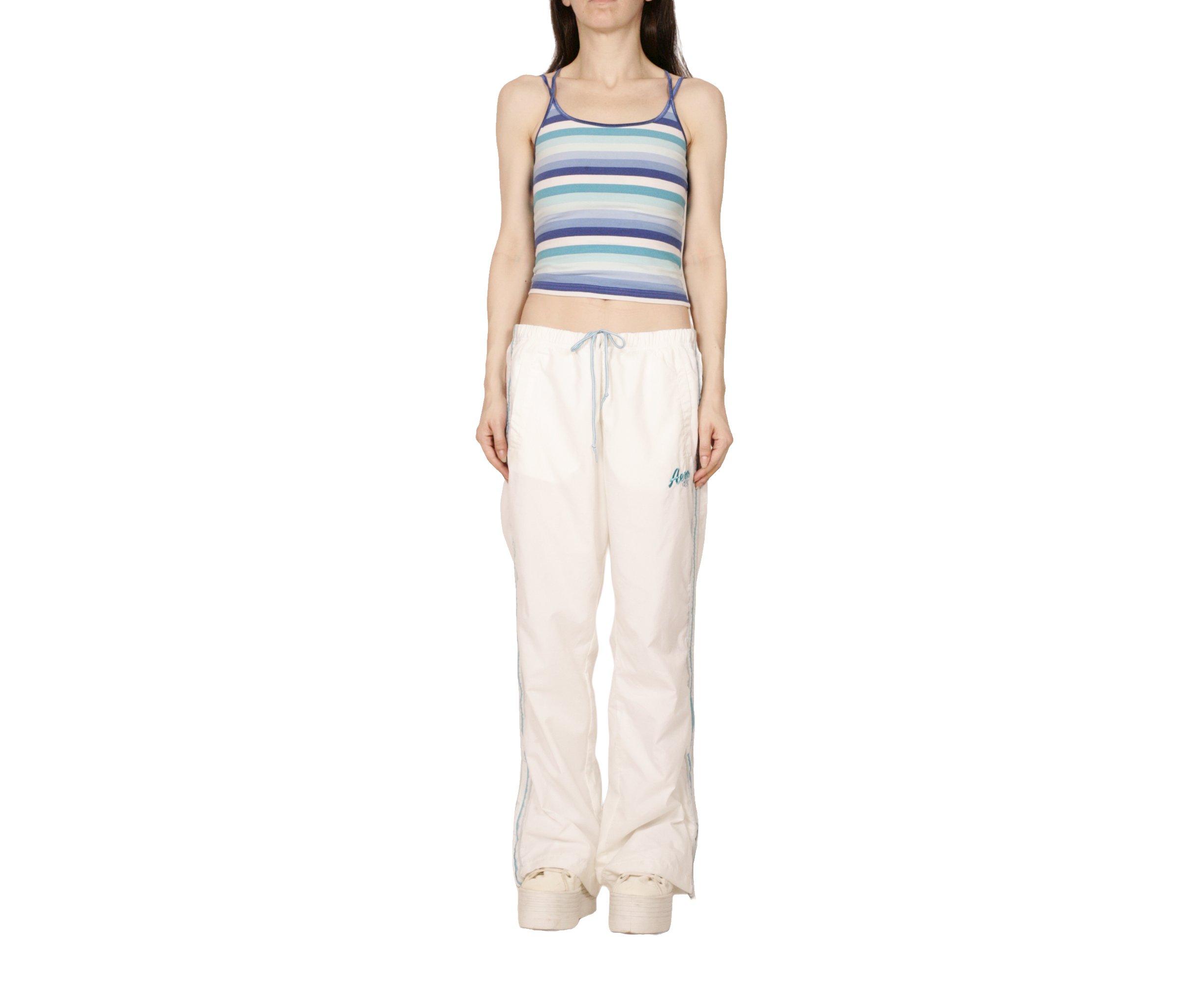 Vintage 90s/00s Raver Skater Wind Pants Aero Striped White By Aero ...