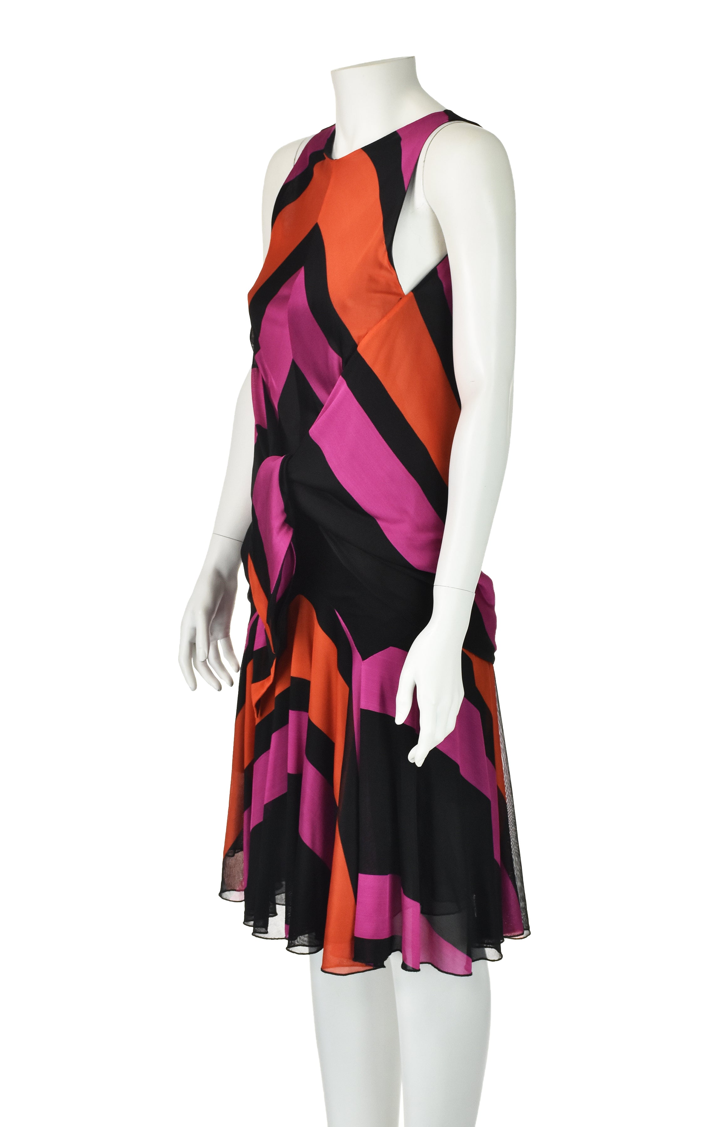 Vintage 90s/00s Exaggerated Chevron Pattern Knit Dress By Balenciaga ...