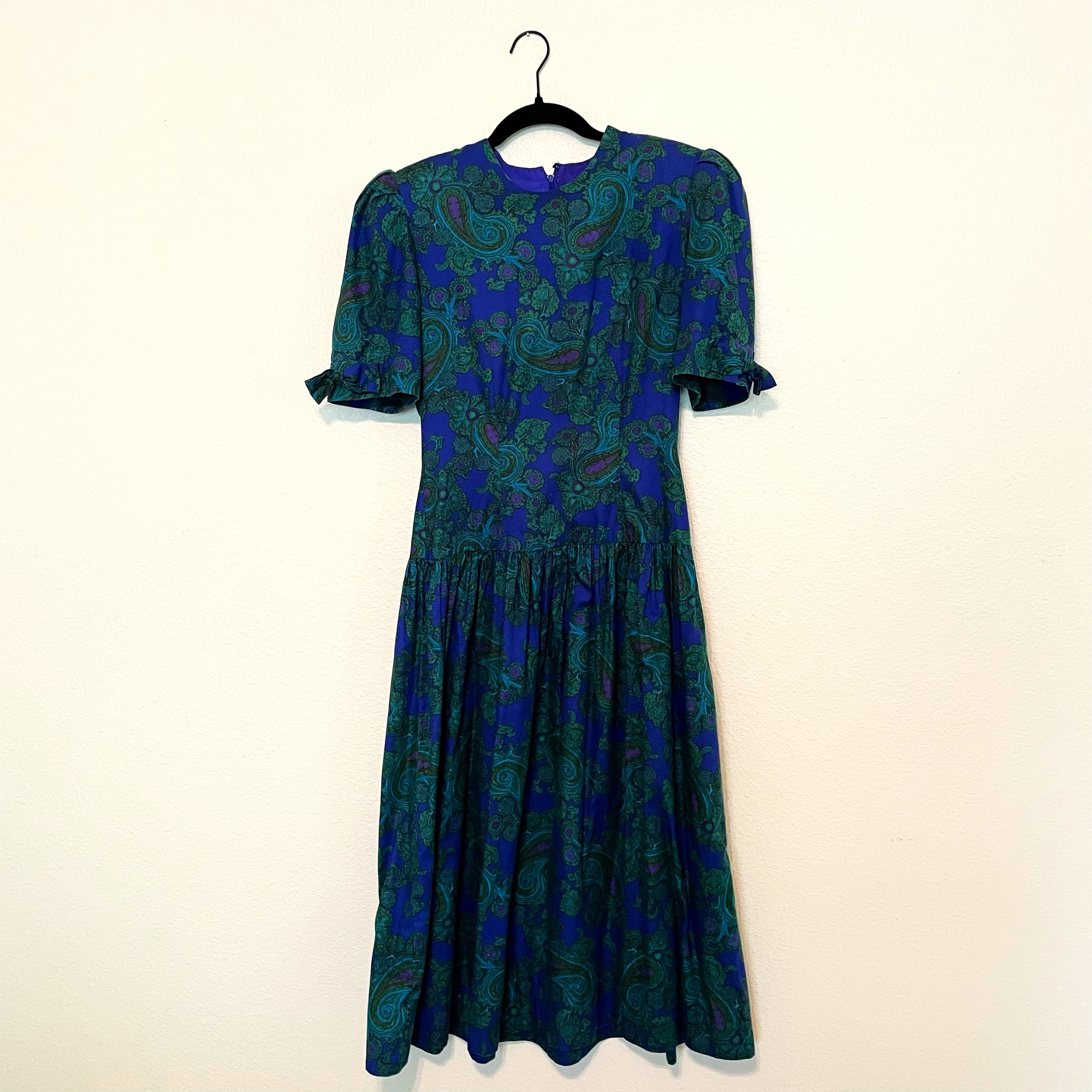 Vintage 80s Paisley Bow Dress By S.g.gilbert | Shop THRILLING