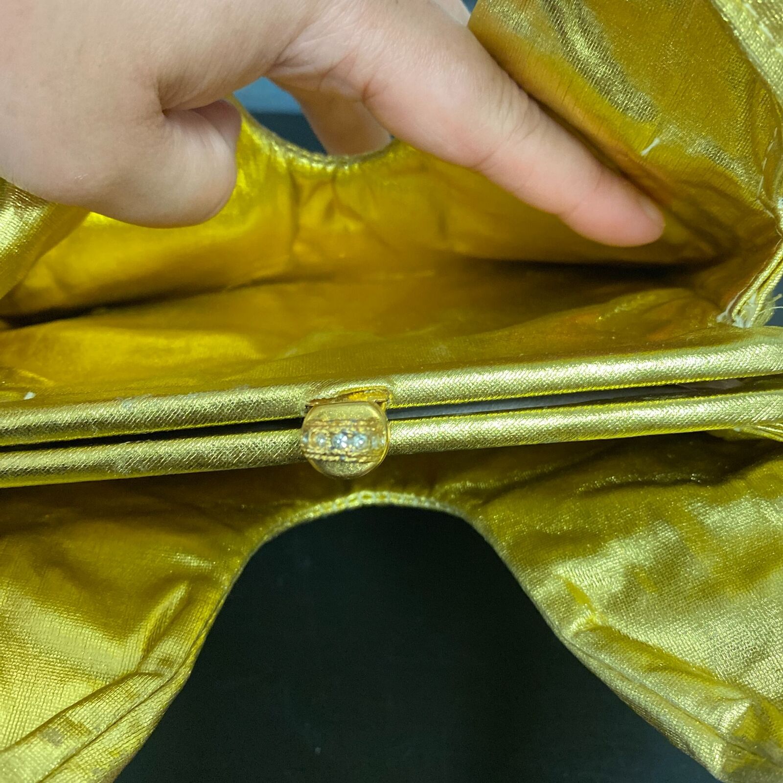 Vintage 60s Bright Gold Metallic Small Purse Hand Bag | Shop THRILLING