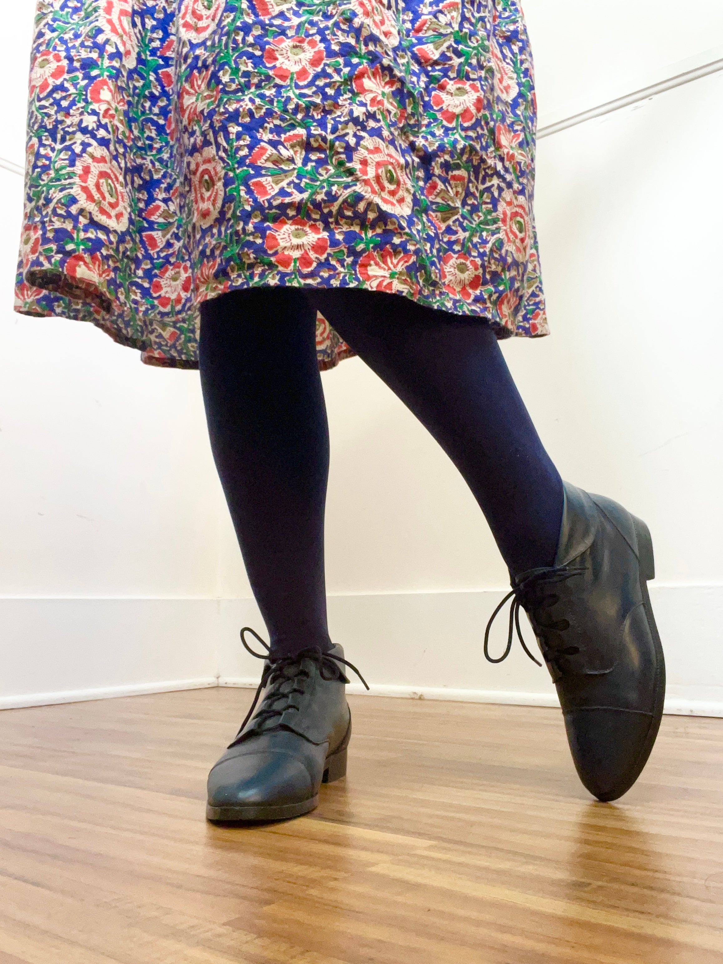 Vintage 90s Navy Blue Leather Lace Up Booties By Prima Royale | Shop ...