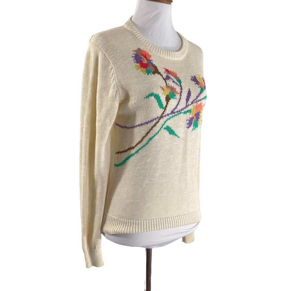 Vintage Floral Koret Cream Sweater M by Koret | Shop THRILLING