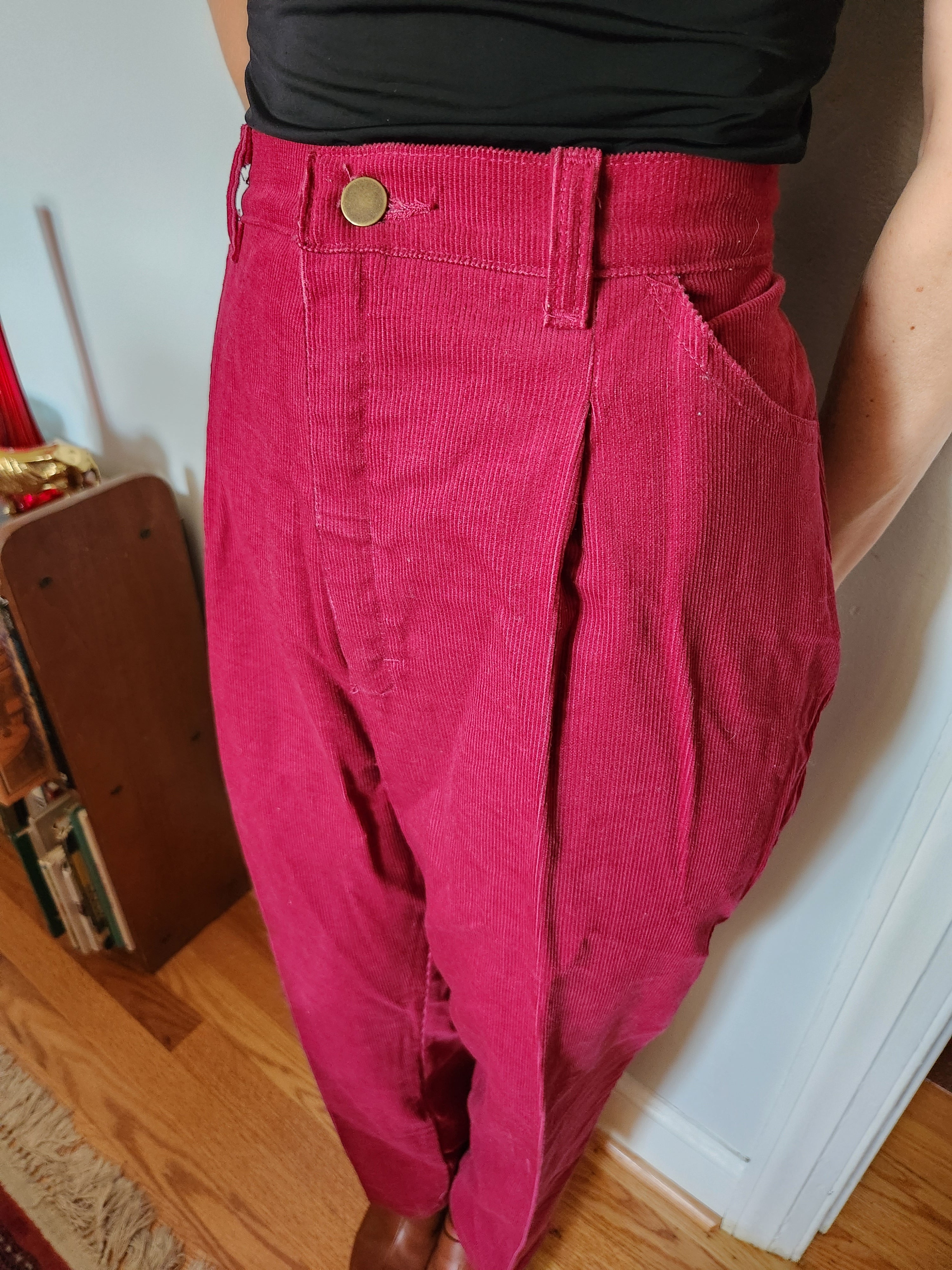70s/80s Vintage Deep Red Corduroy Pants By Sears By Sears | Shop THRILLING