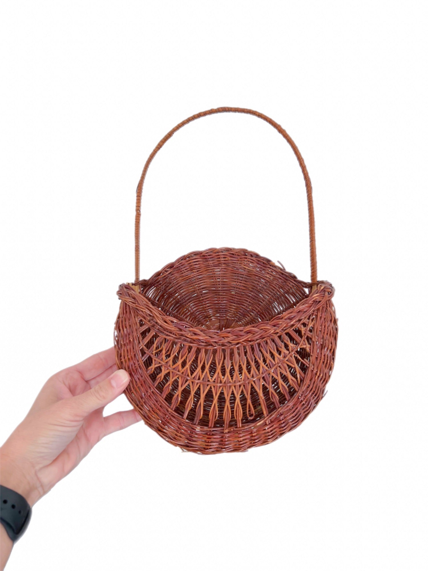 80s/90s Vintage Brown And Tan Wall Hanging Basket | Shop THRILLING