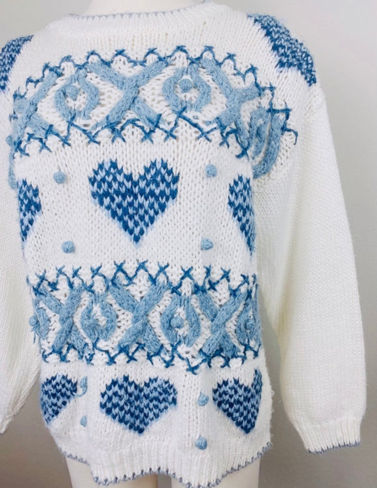 80s Vintage Huntington Ridge Blue Heart Sweater | Shop THRILLING