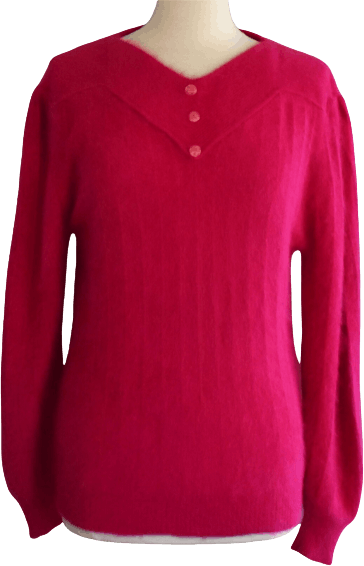 Vintage 90’s Shocking Pink 100% Percent Angora Long Sleeve Pullover ...