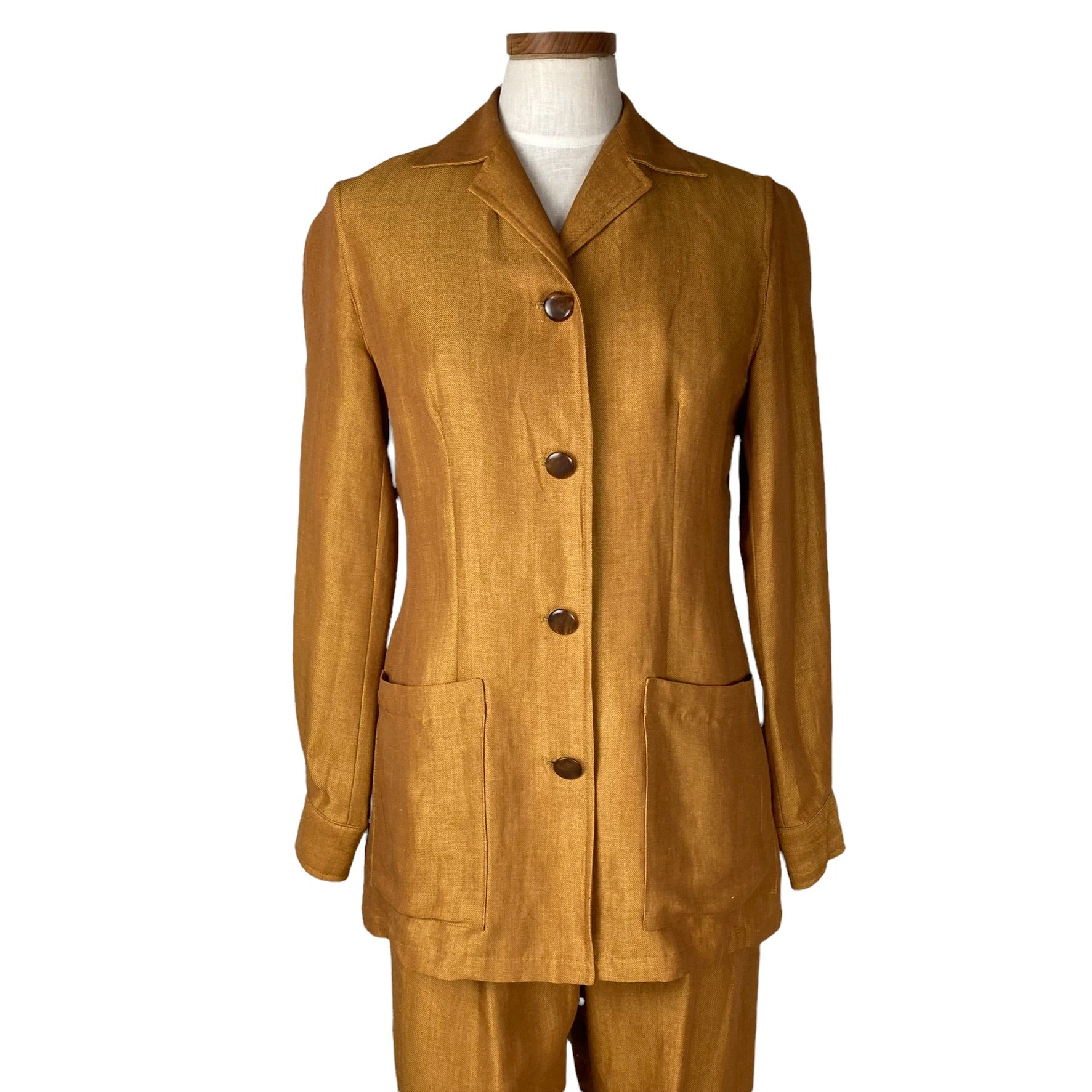 Vintage 90s Two Piece Linen Blend Belted Pant Suit By Casual Corner ...