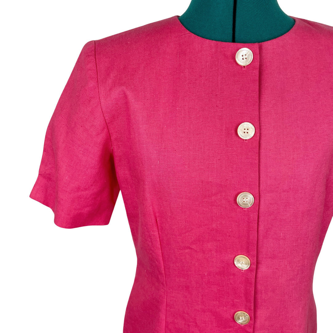 Vintage 80s Pink Linen/cotton Mix Dress By Carroll Reed | Shop THRILLING