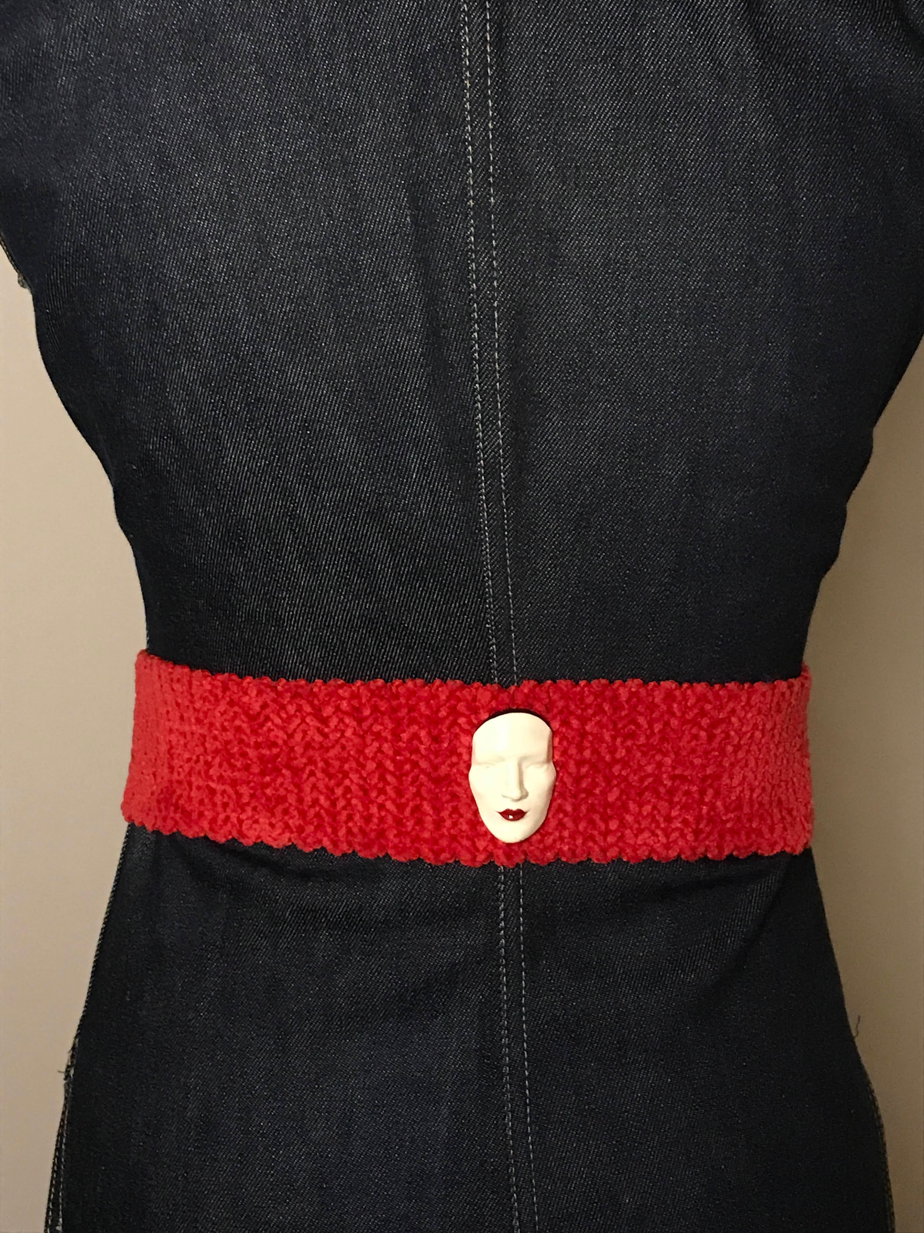 Vintage 60s/70s Pink Oddity Disco Groovy Boho Face Cinch Belt | Shop ...
