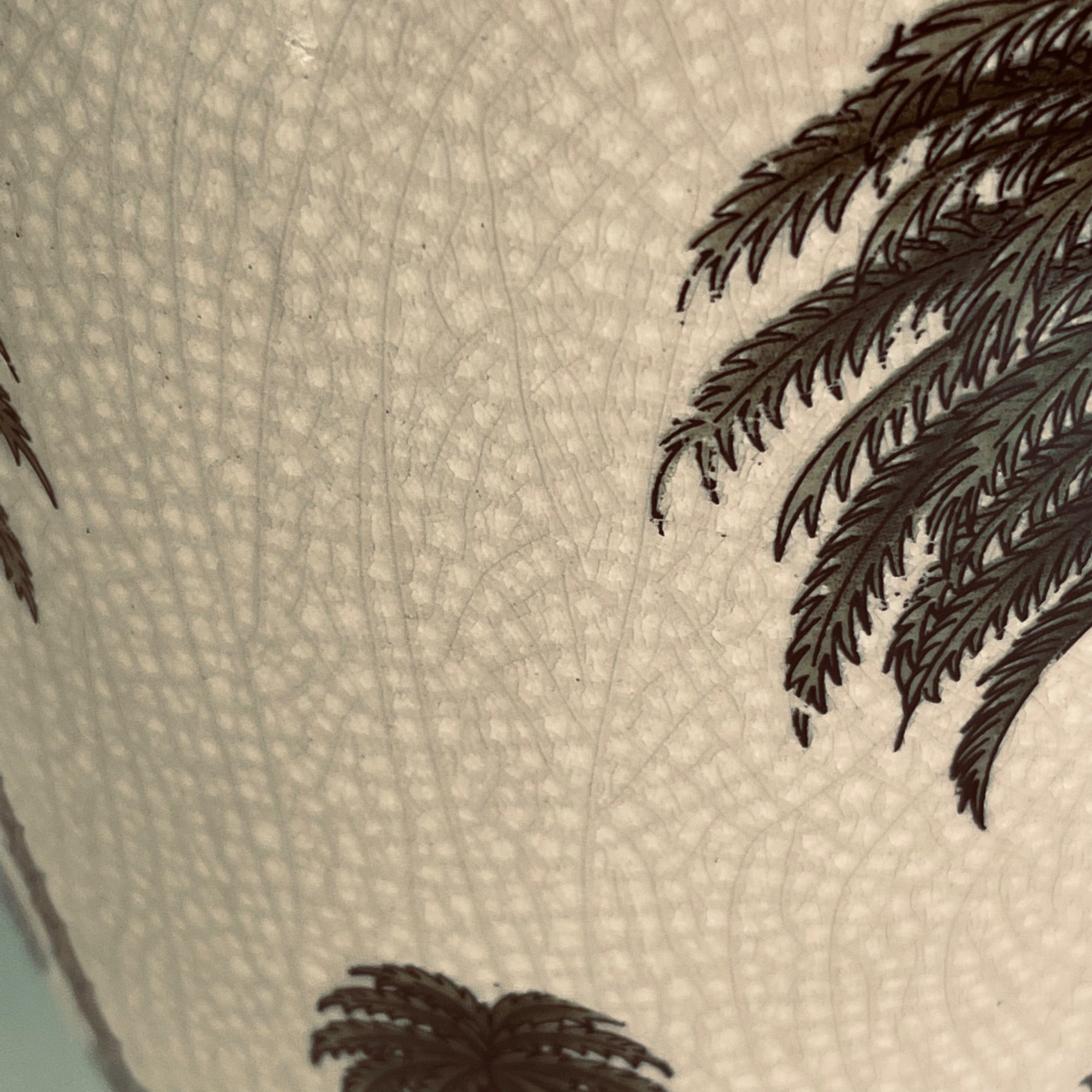 Vintage Palm Tree Urn Jar Lidded Tapered Ceramic Crackle | Shop THRILLING