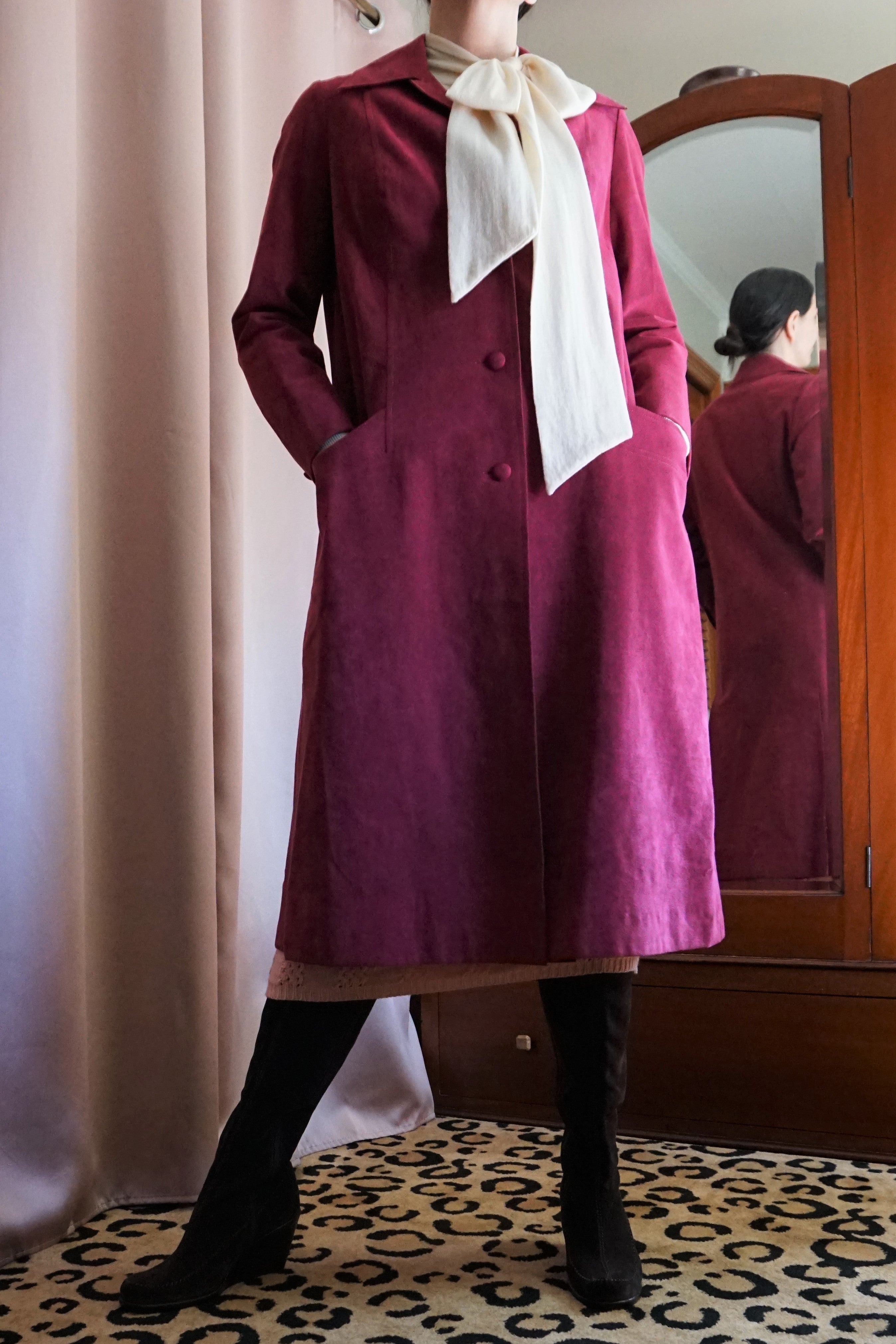60s Vintage Raspberry Pink Ultrasuede Trench By Baron Peters | Shop ...