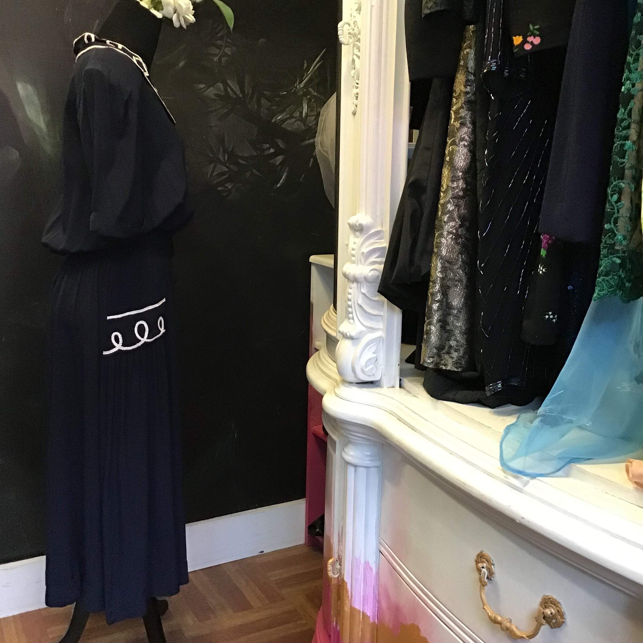 Vintage 80s Navy Dress by Karin Stevens | Shop THRILLING